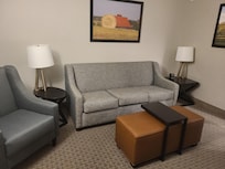 Living room of the suite with a foldout couch