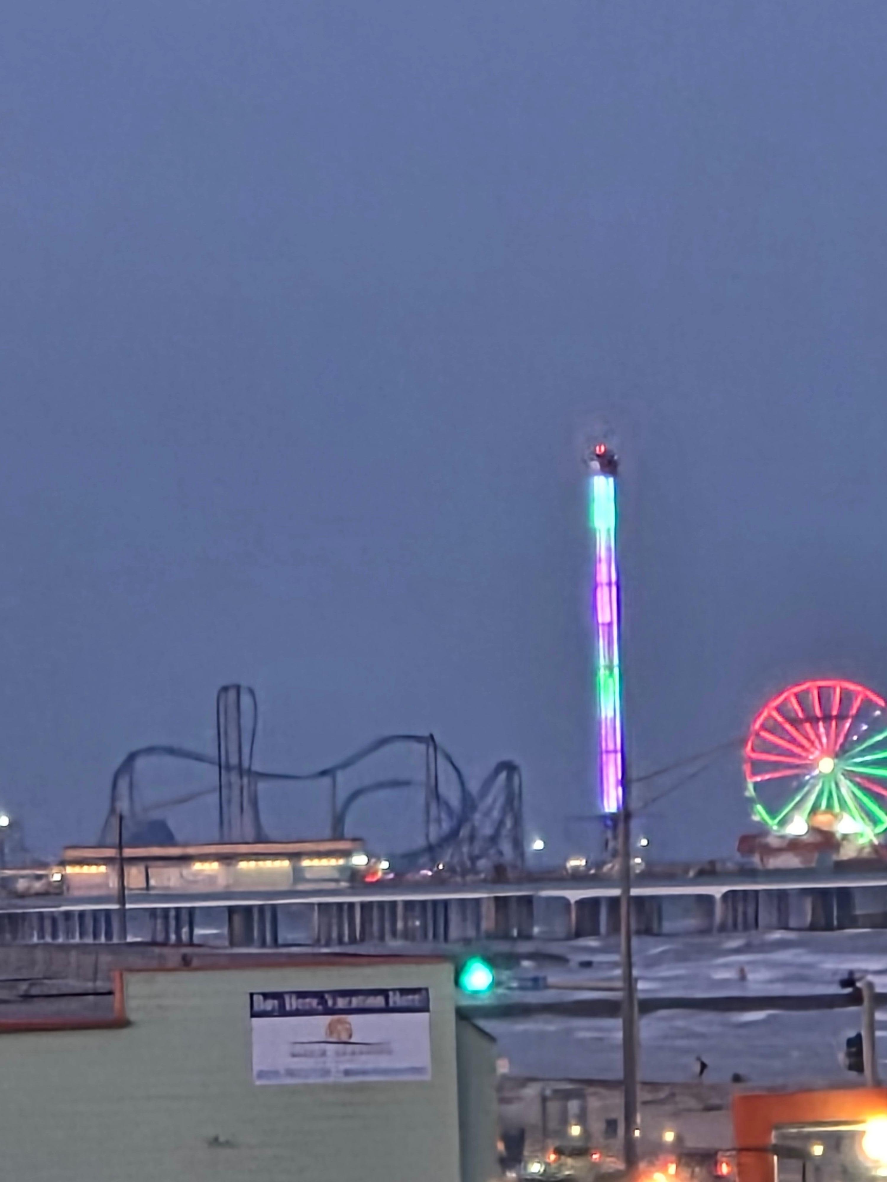 The pleasure pier at night