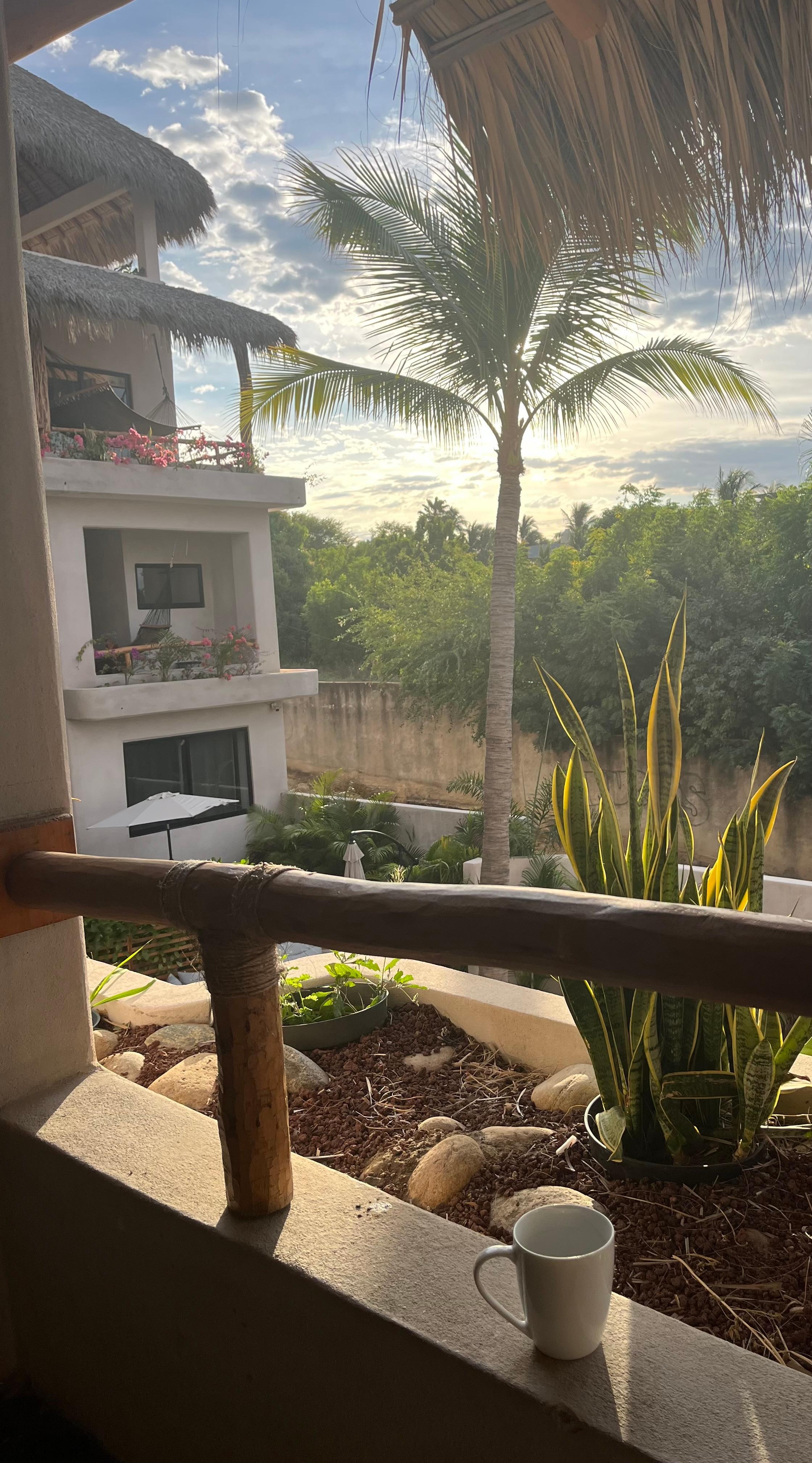 From our private balcony, coffee every morning with the sunrise 