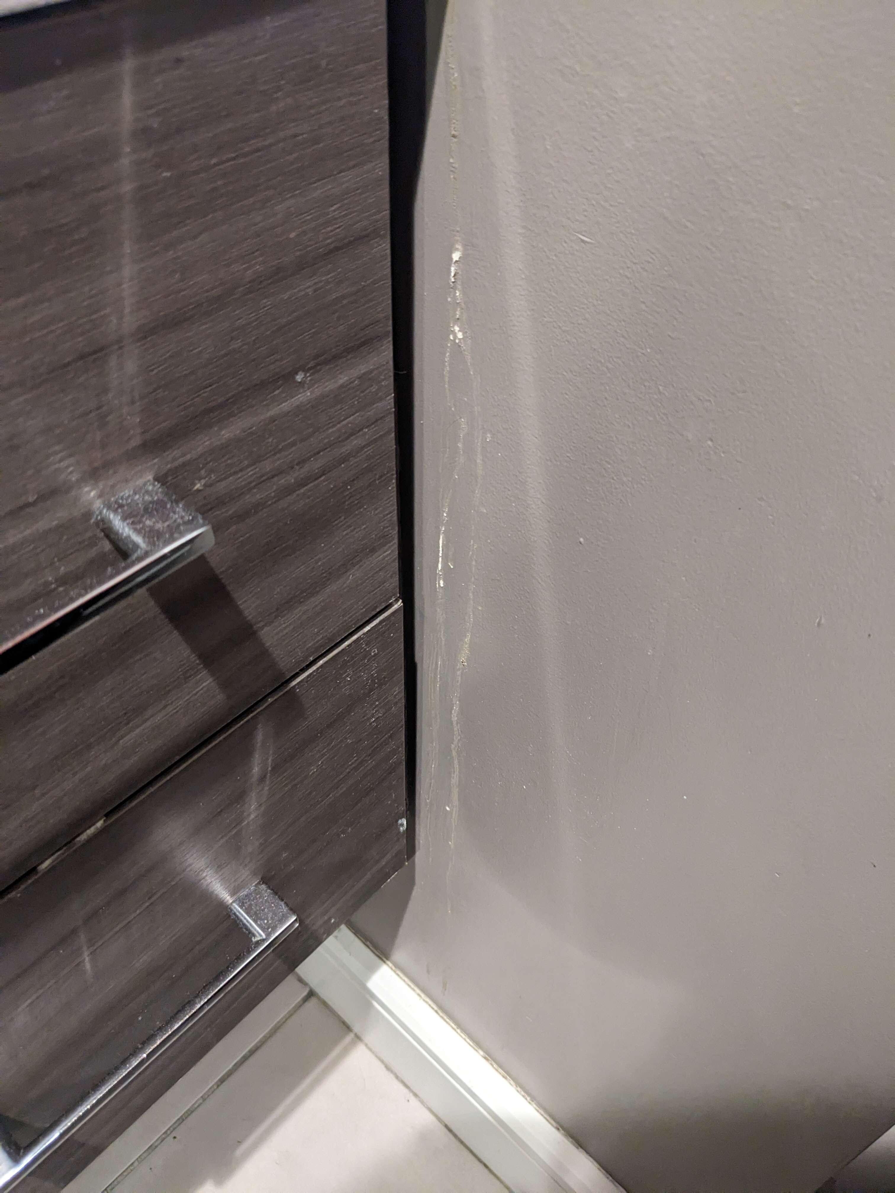 Paint scuffs and water stains