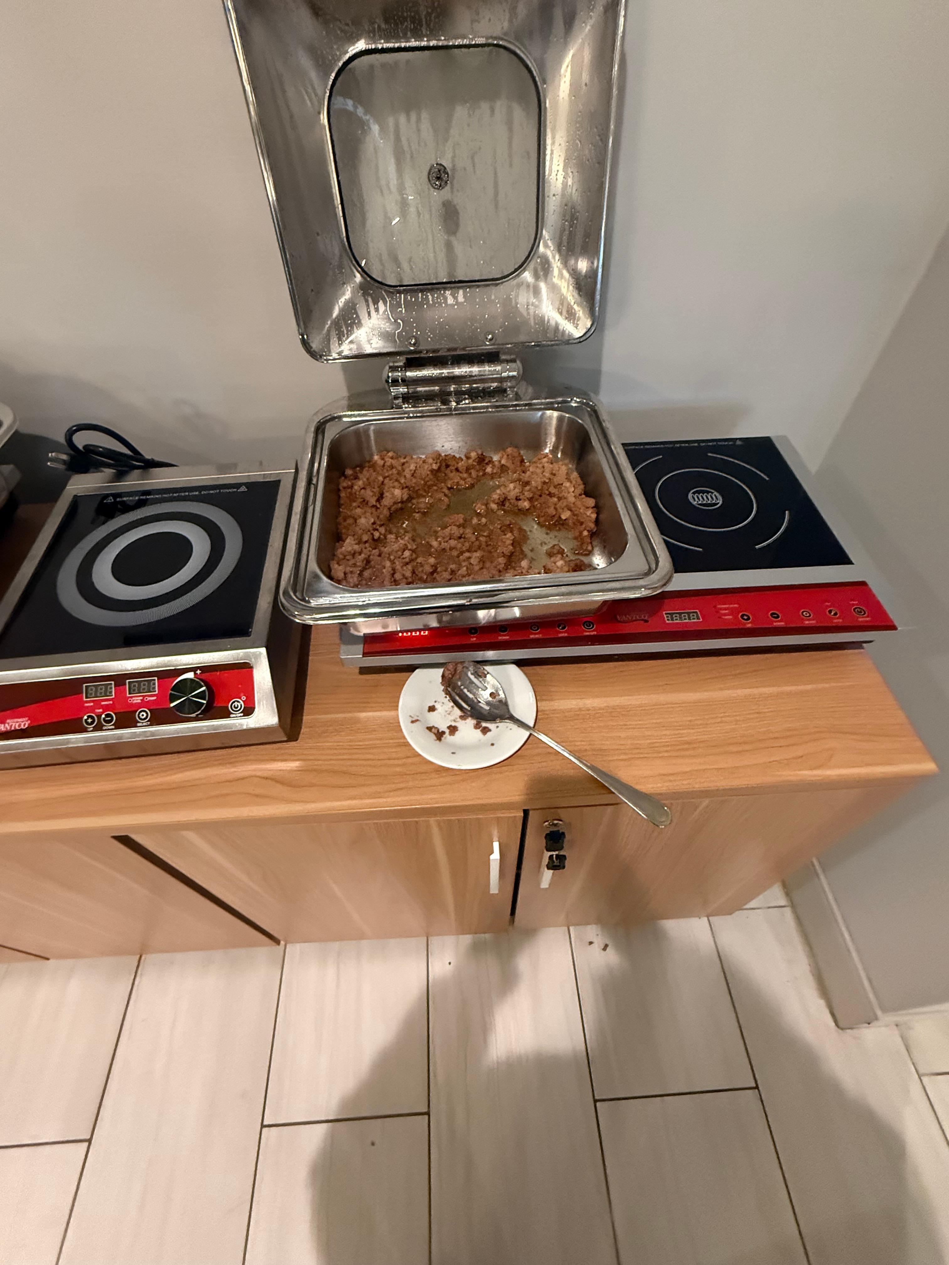 This was the only hot food available for the 45 minutes I was in the kitchen area 