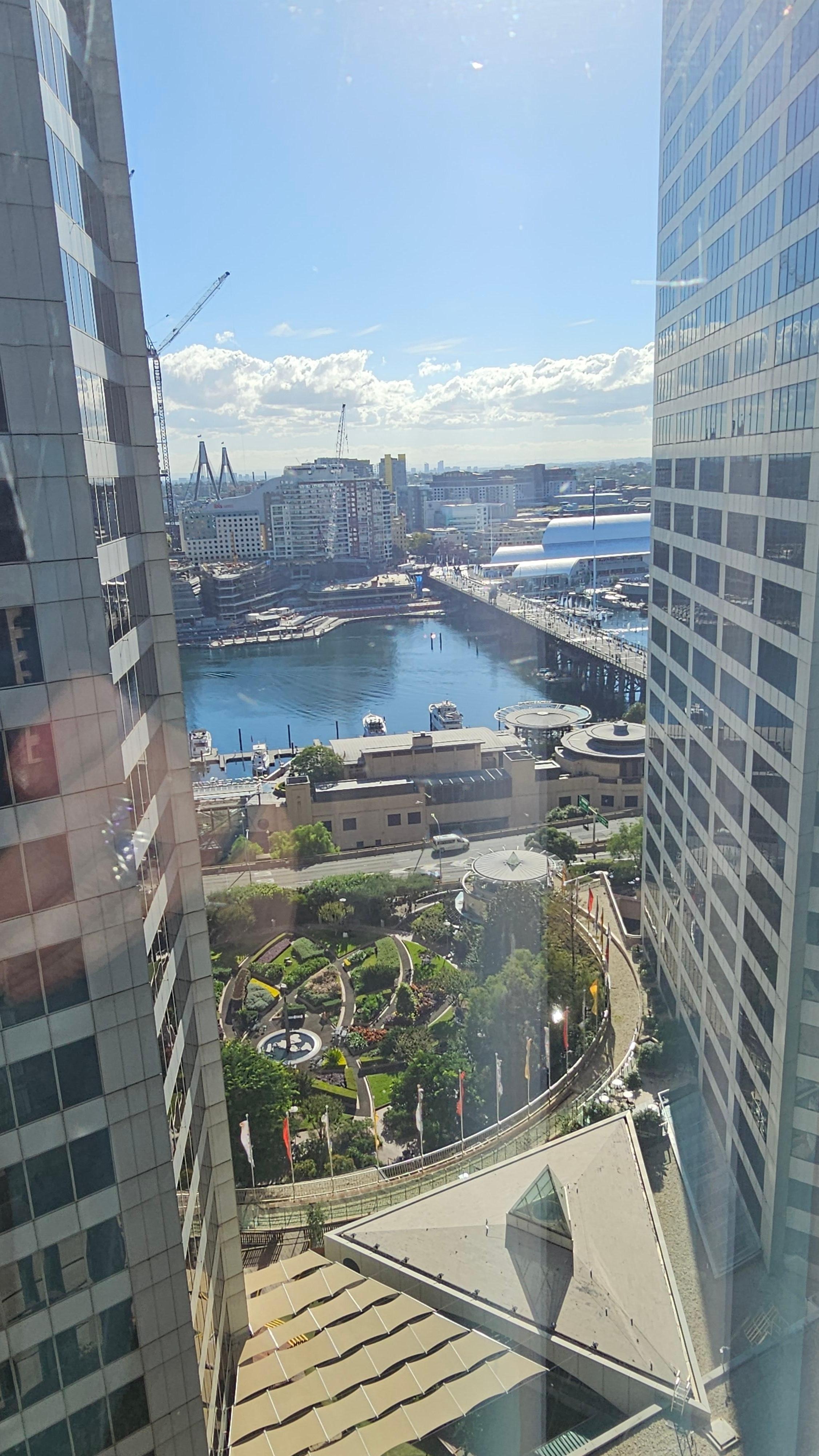 View across to Darling Harbour from balcony.