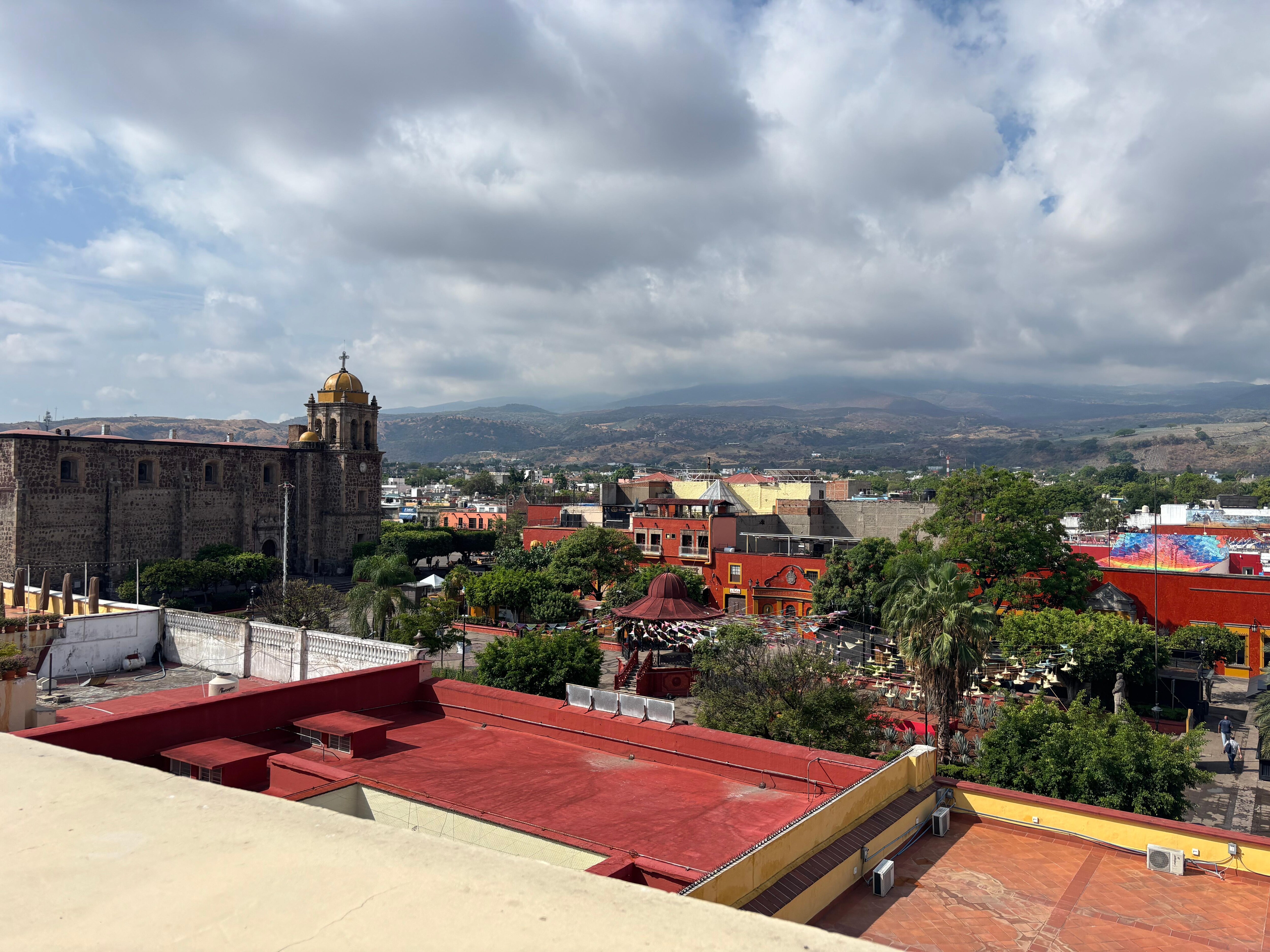 From top roof swimming pool view 