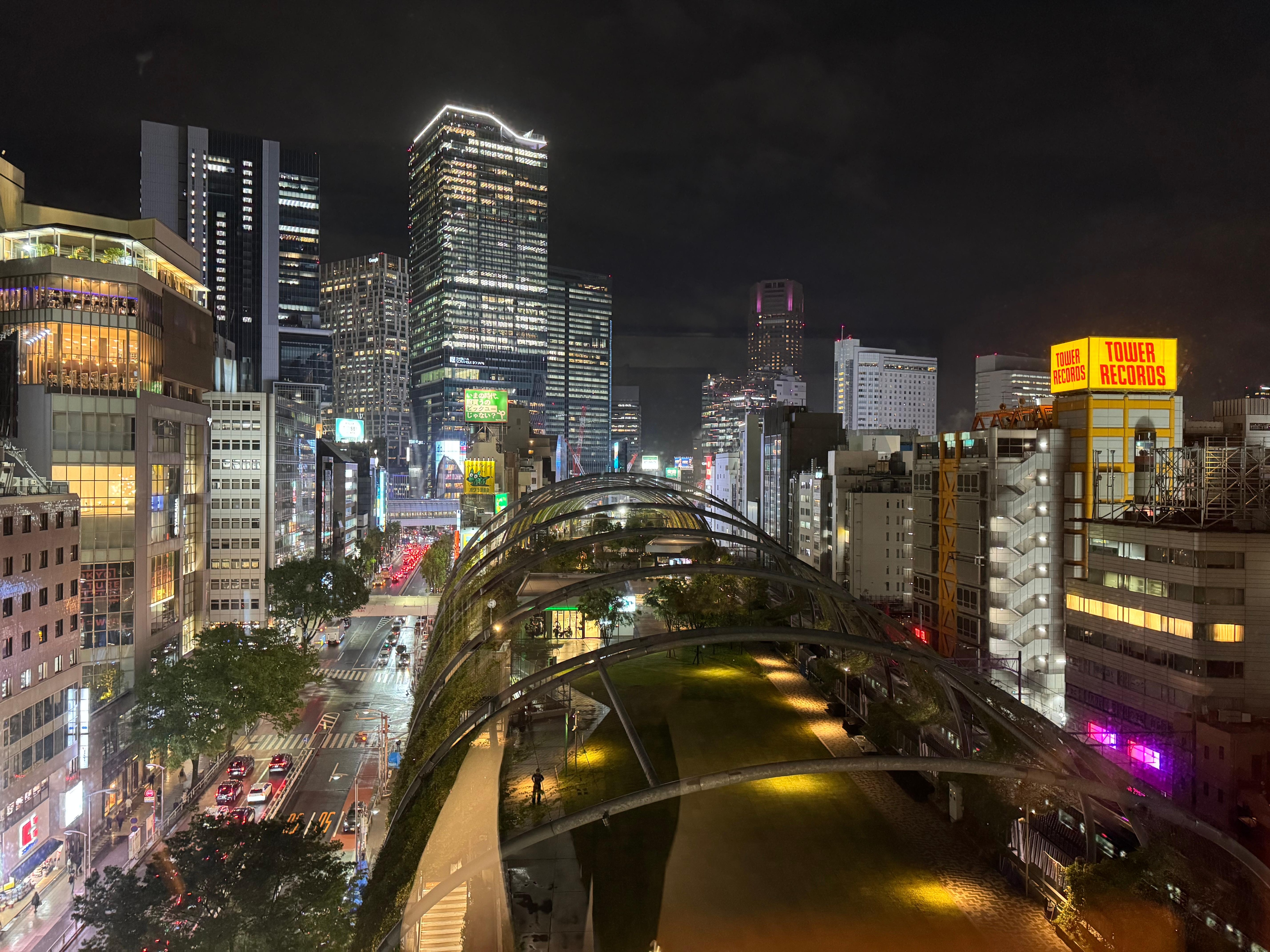 View from our room at night