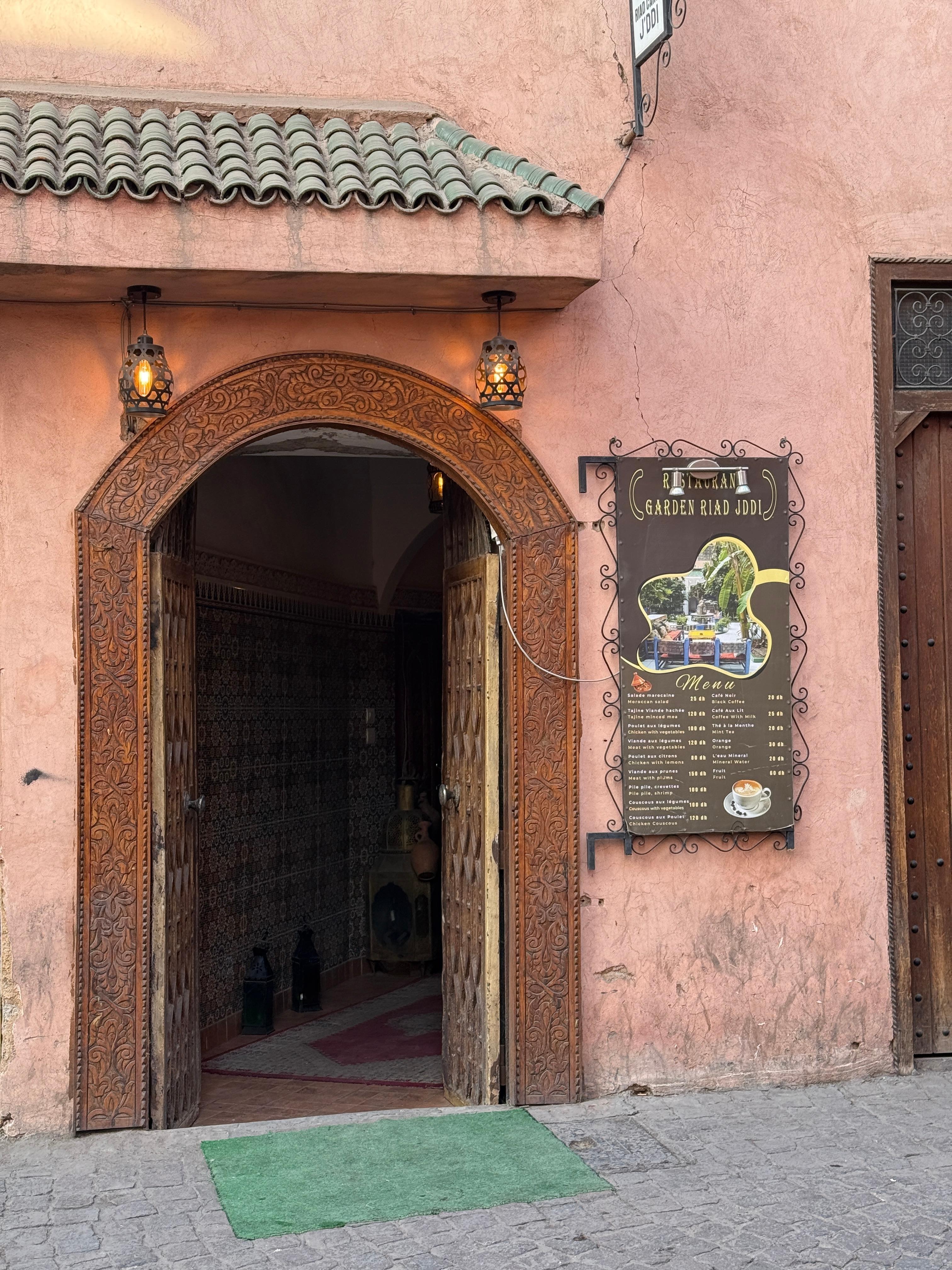 Riad entrance and terrace