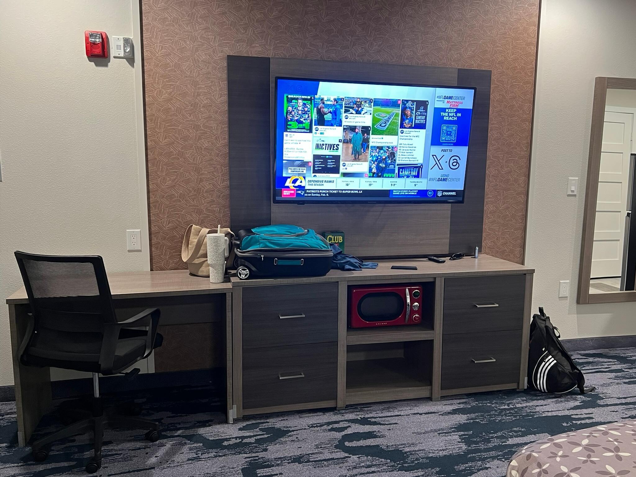 Large TV! Microwave also