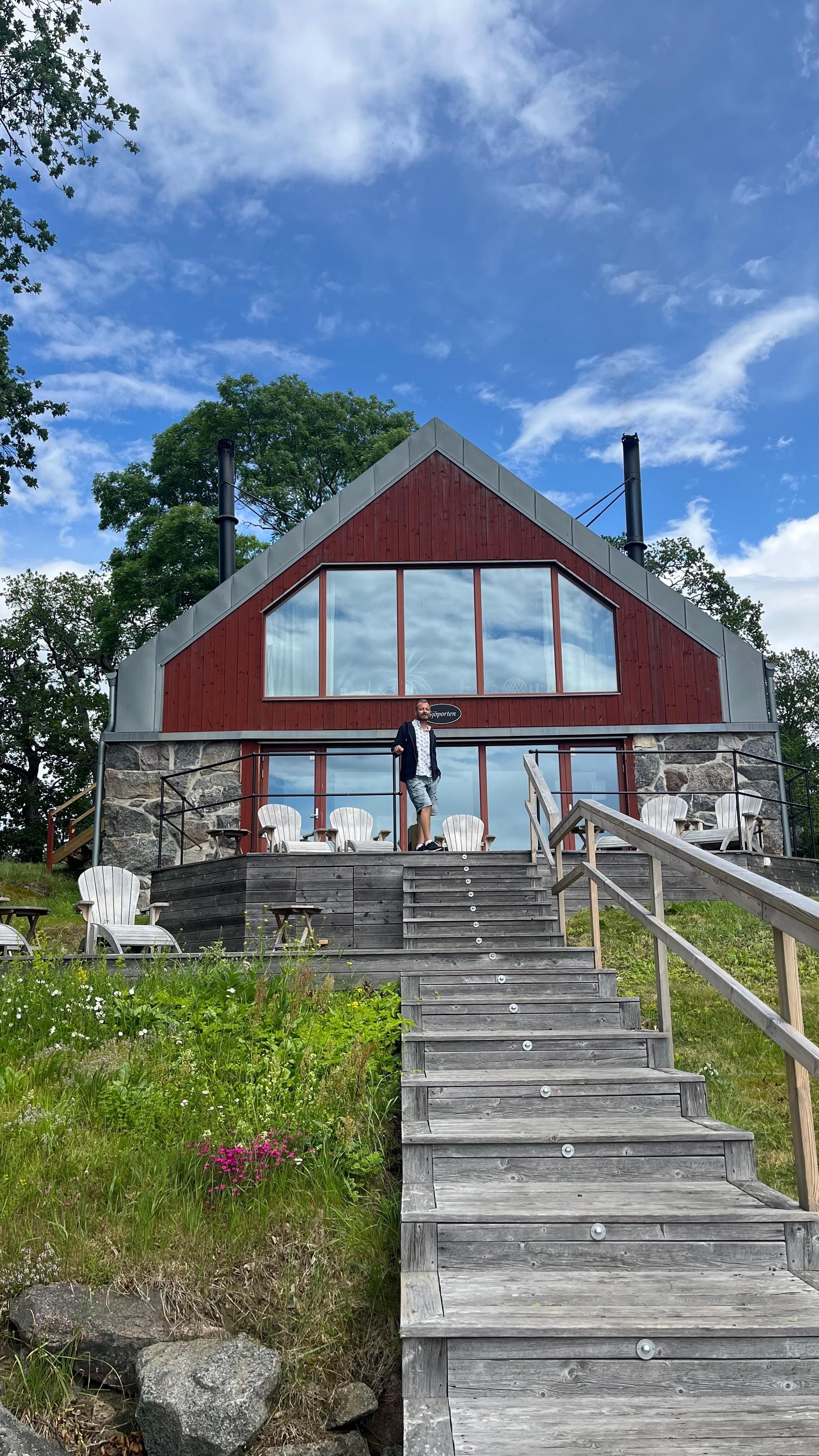 Bastu med fin utsikt ut mot Mälaren