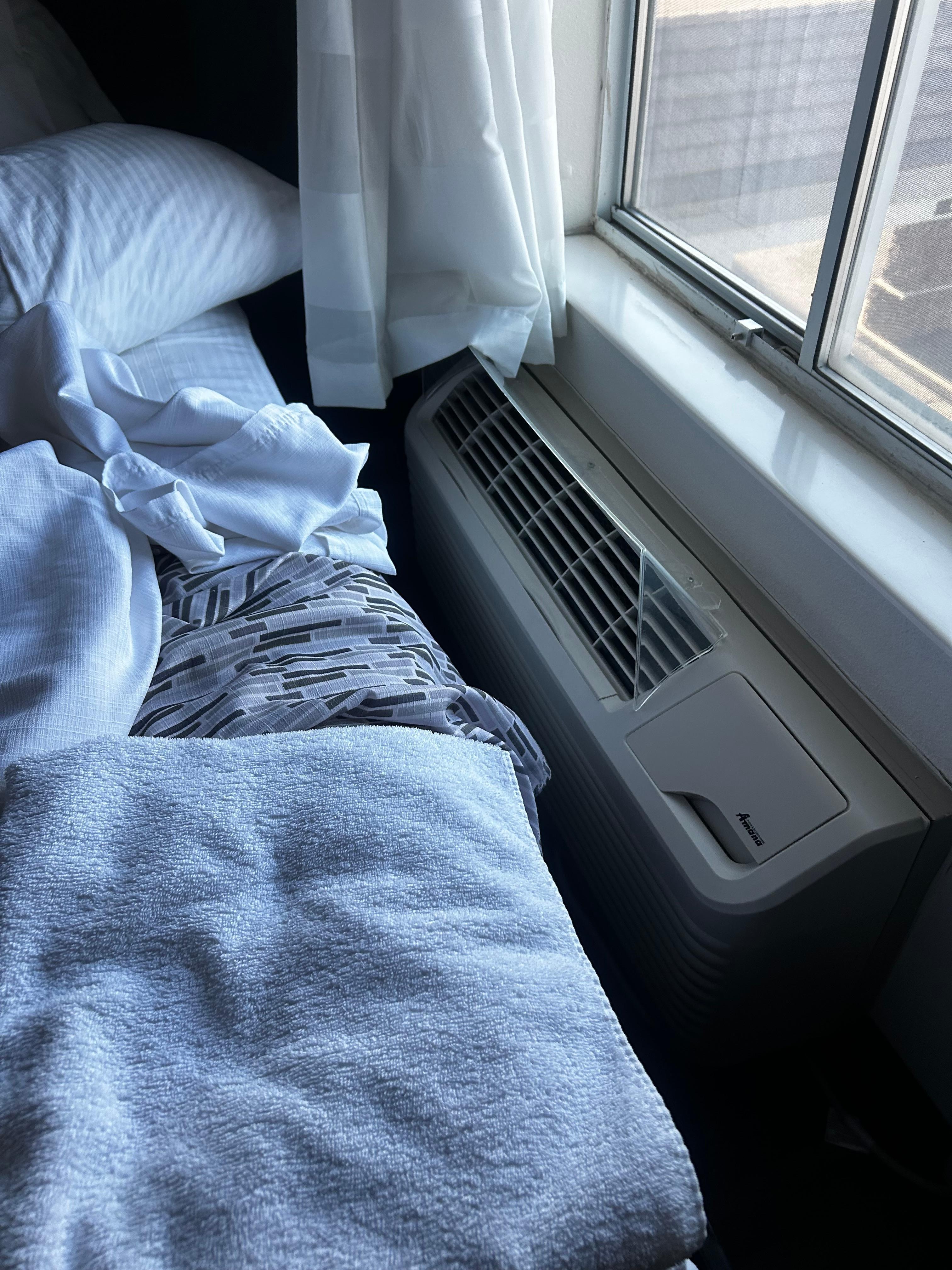 AC unit close to bed