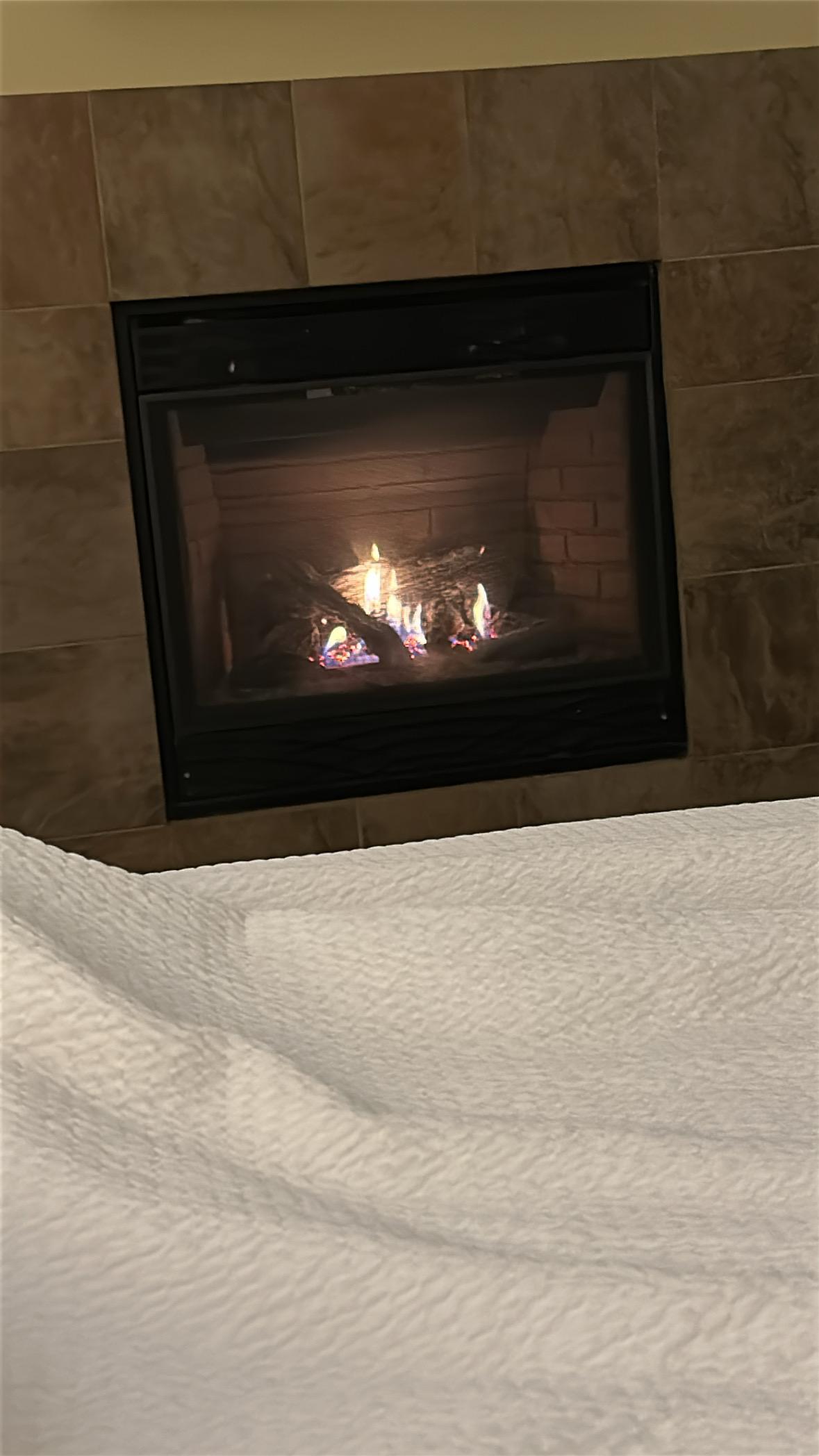 Fireplace in room