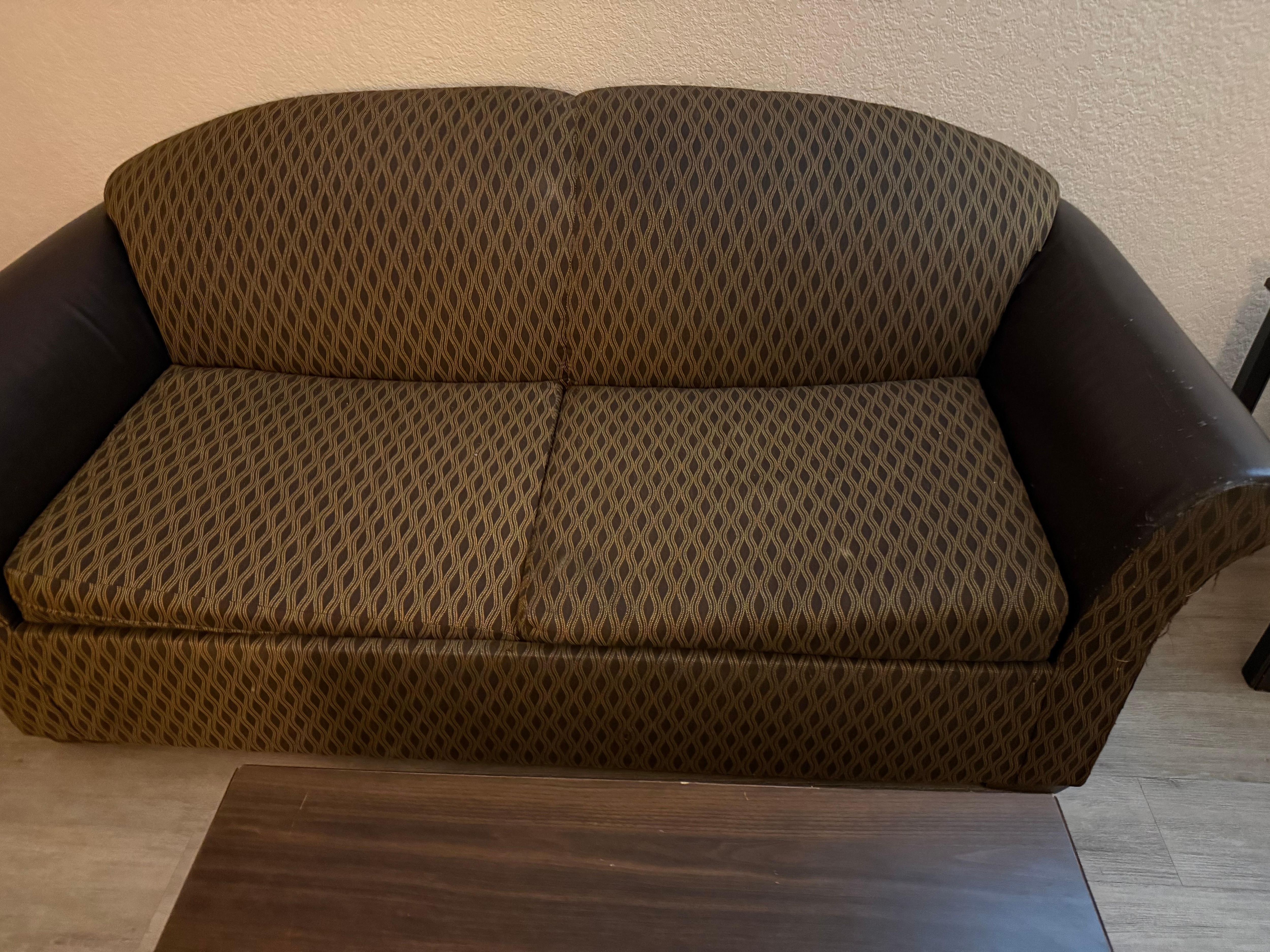 God knows what has happened on this sofa