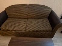 God knows what has happened on this sofa