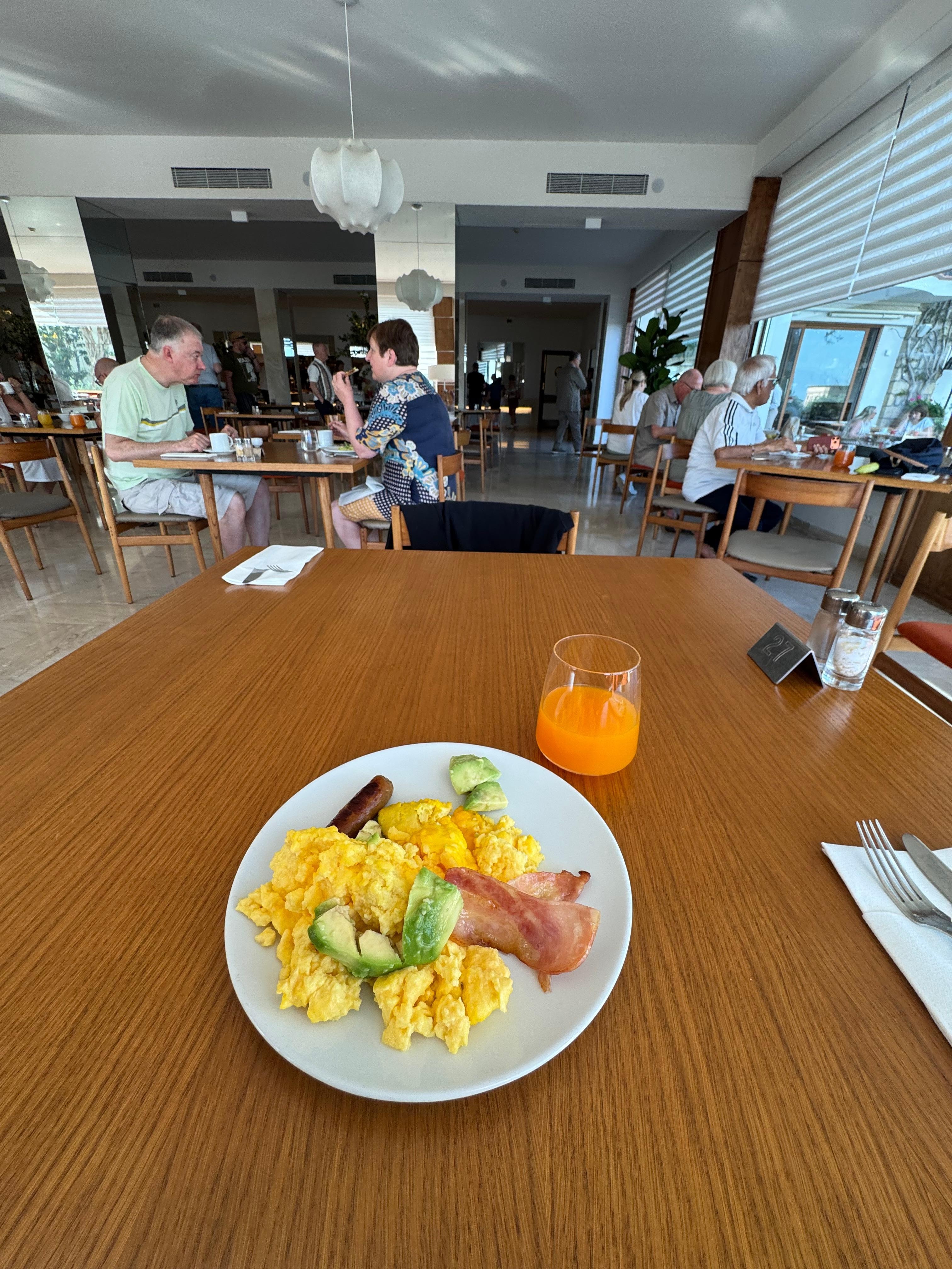 Breakfast is buffet style, lots of options 