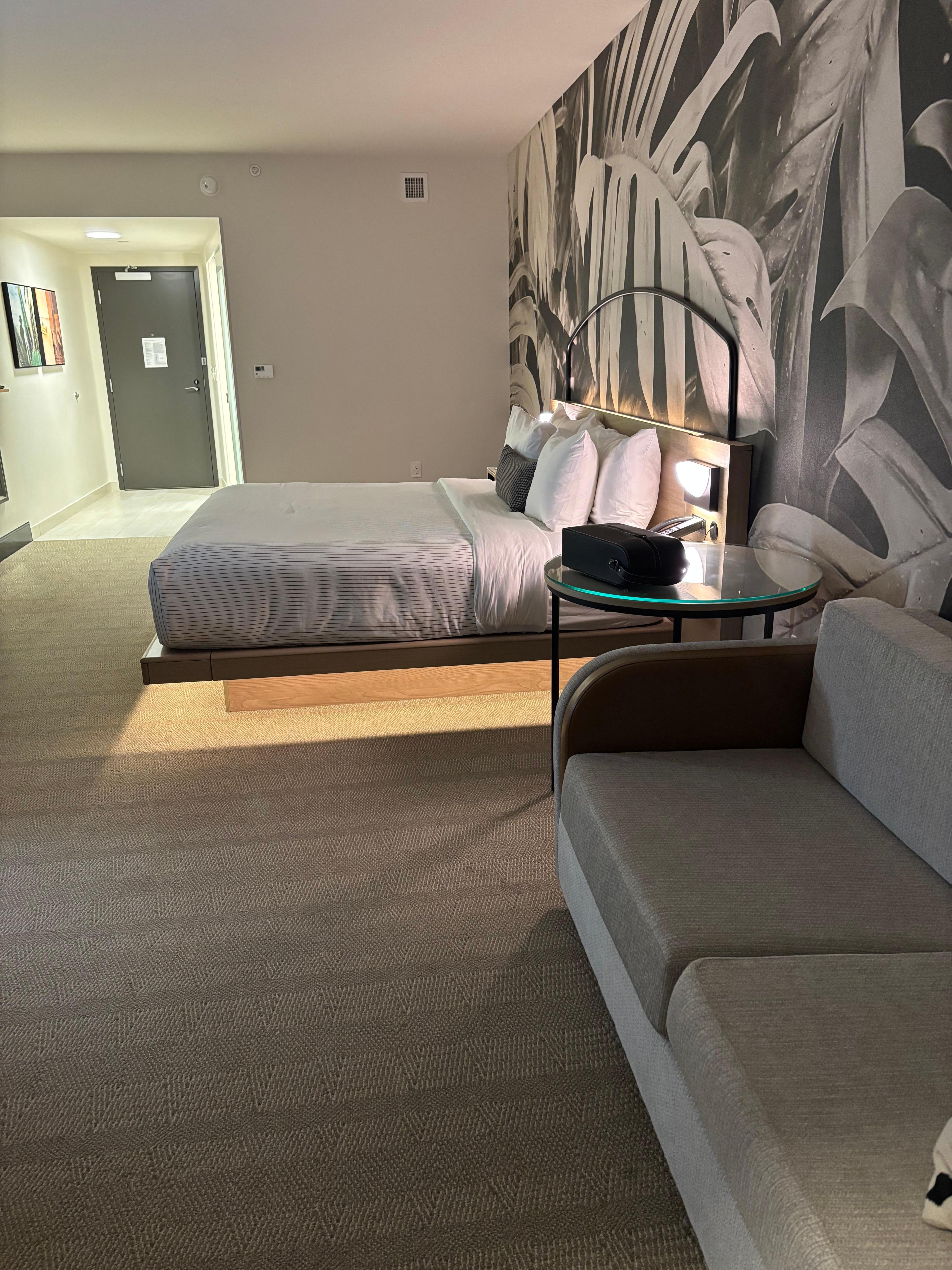 Bedroom rooms are large.  This is a king bed c