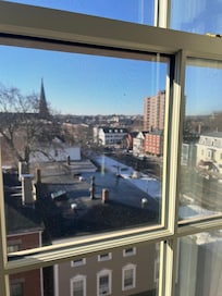 View out corner room window