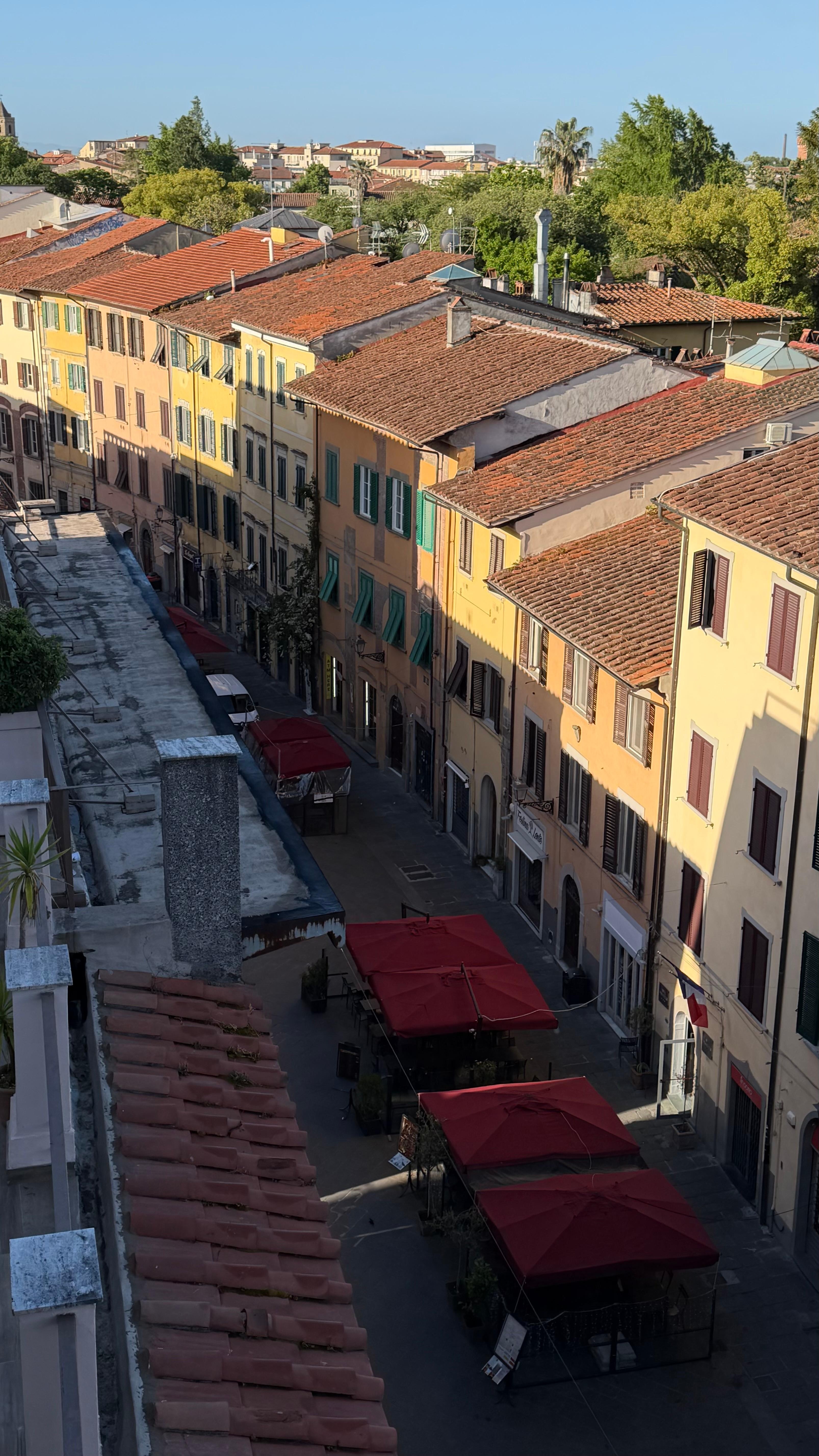 Looking down to street 