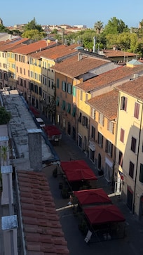 Looking down to street