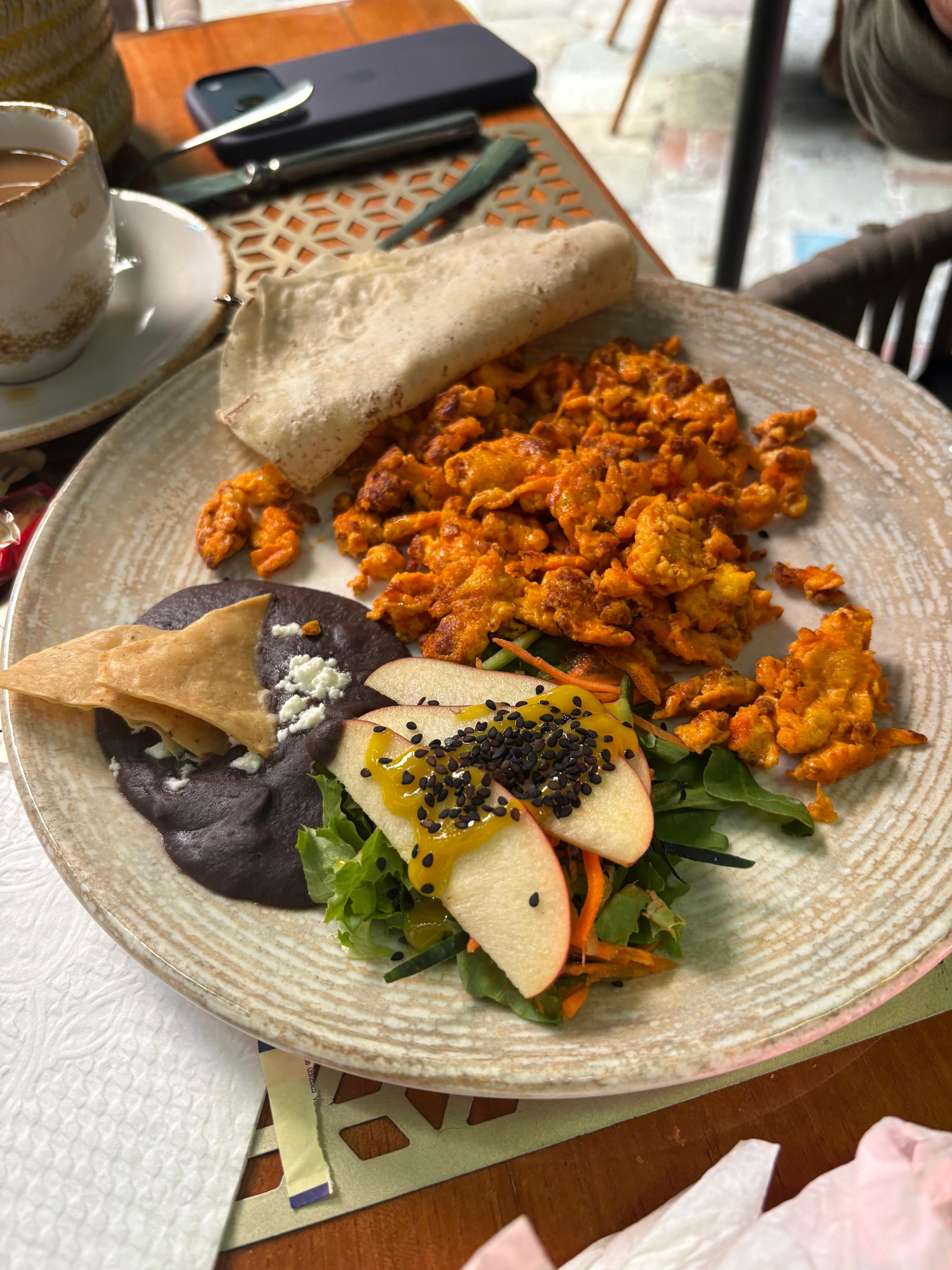 Chorizo with eggs, great flavor