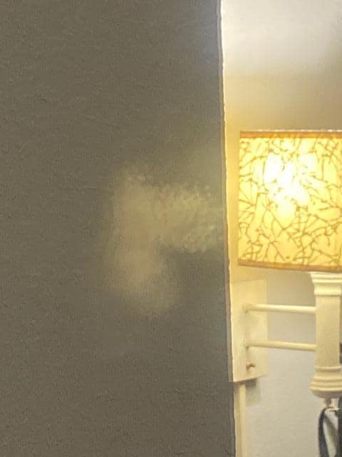 FACE PRINT STILL ON THE MIRROR