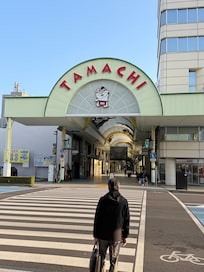 The shopping street just two blocks away from thw hotel