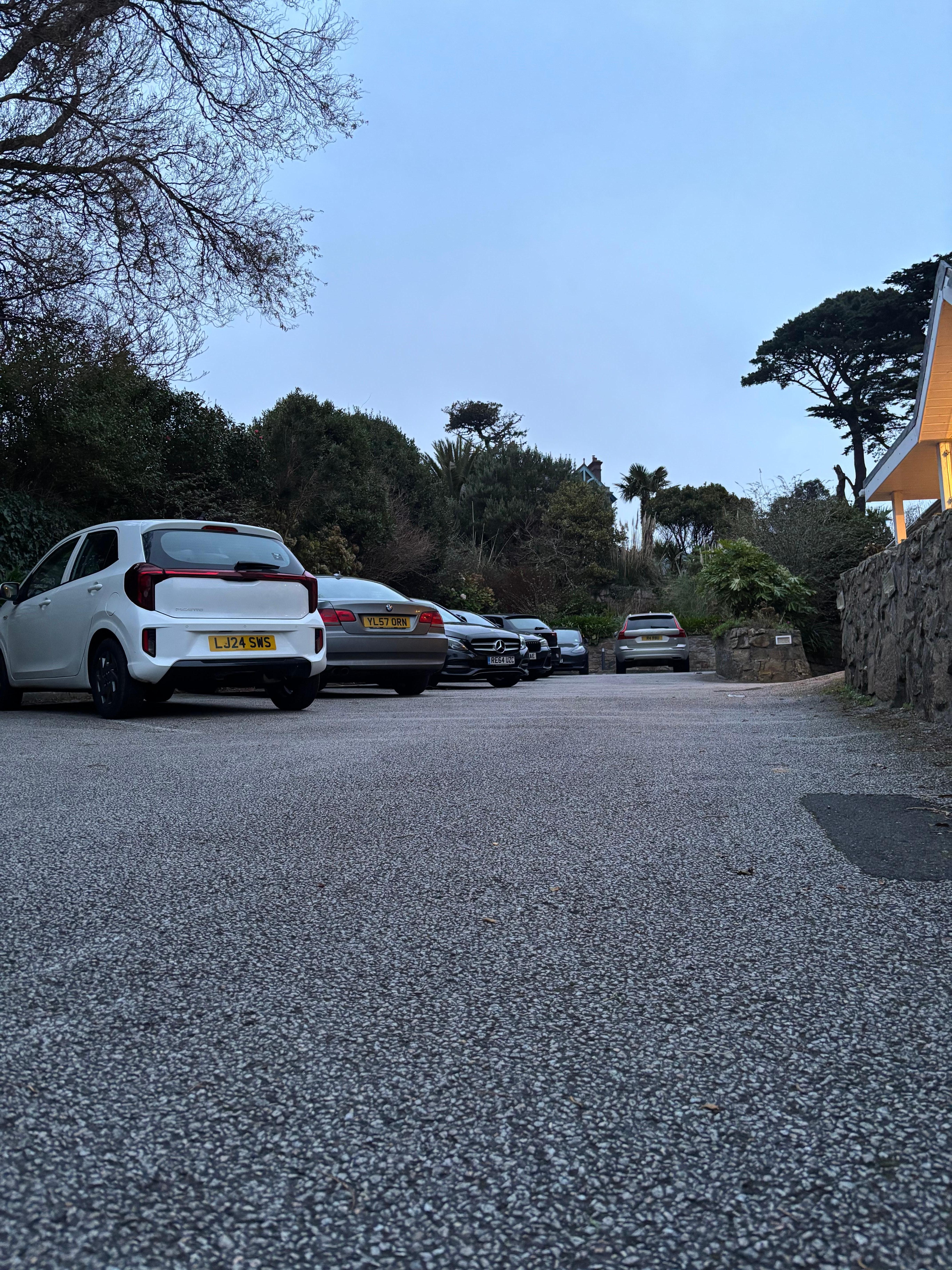 The car park is as steep as it looks.