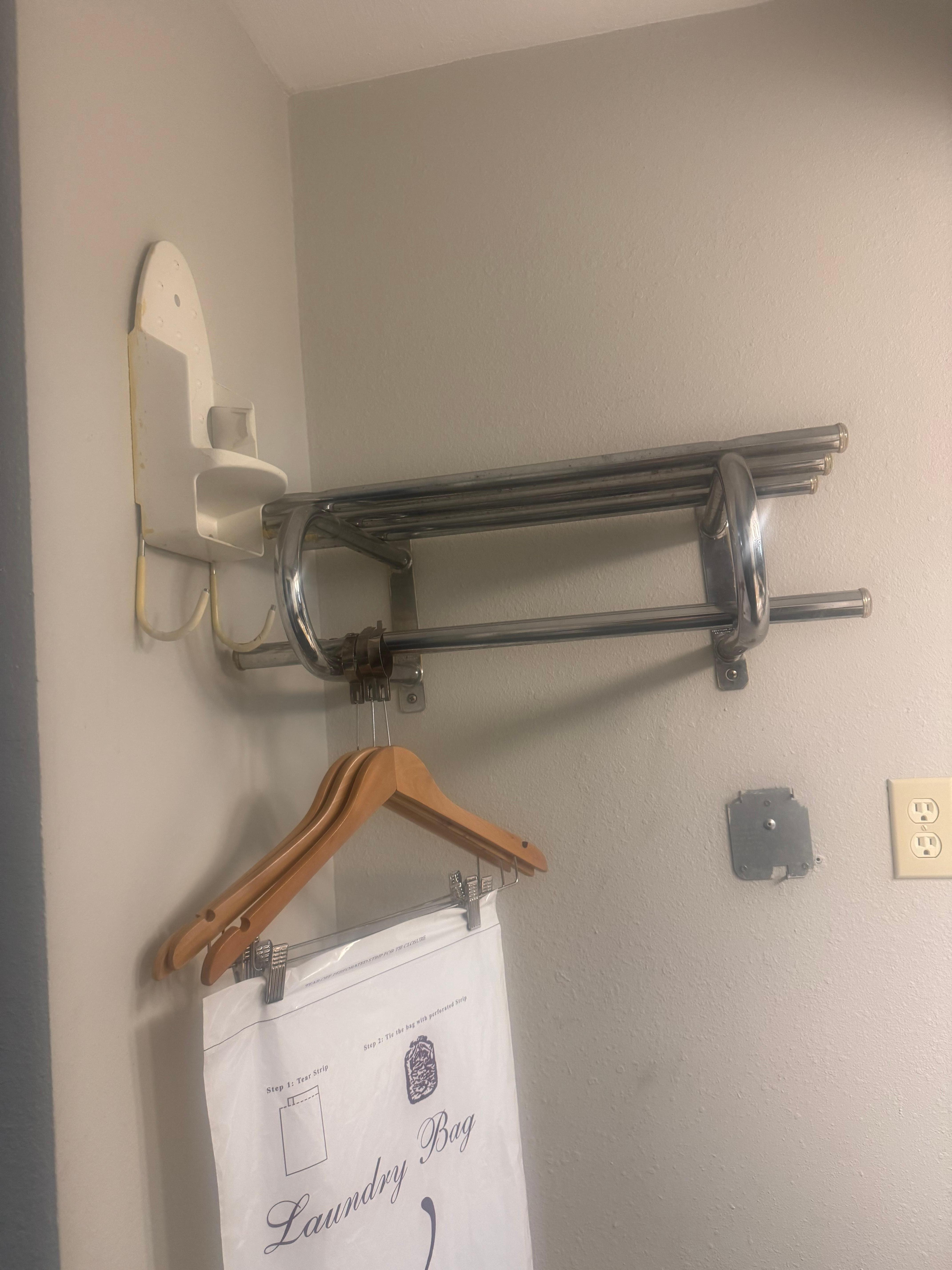 No iron, board, dryer. Etc