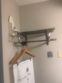 No iron, board, dryer. Etc