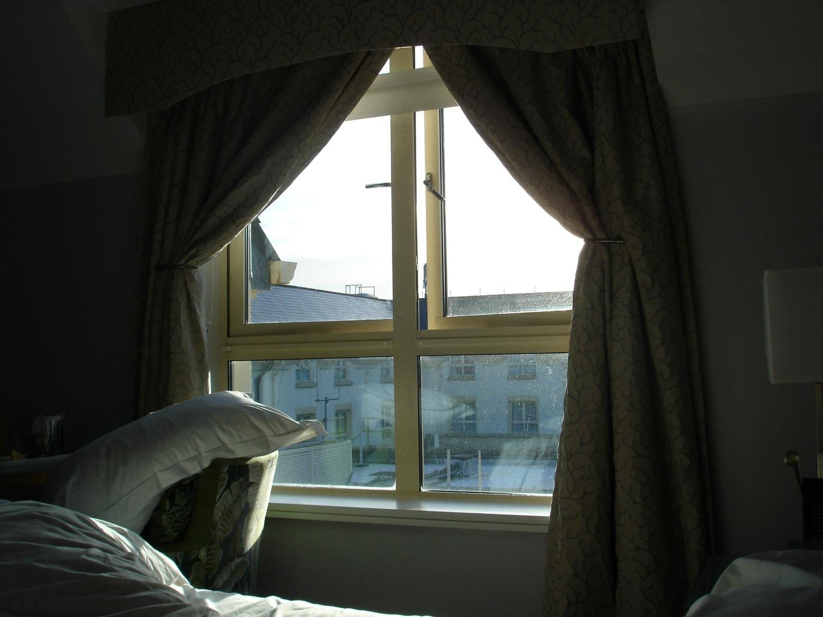 Hotel room window taken on a digital camera 