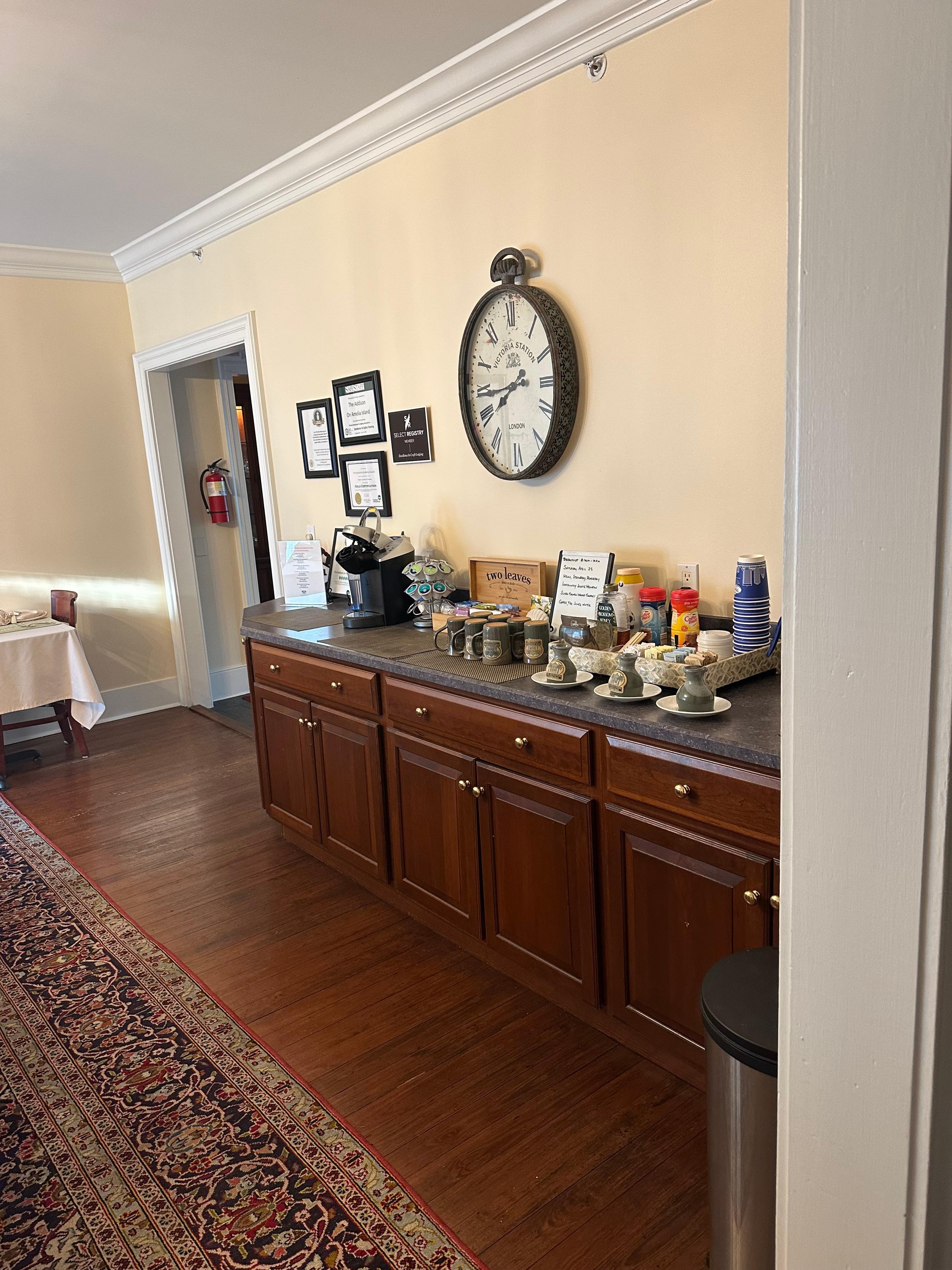 Coffee and tea always available.