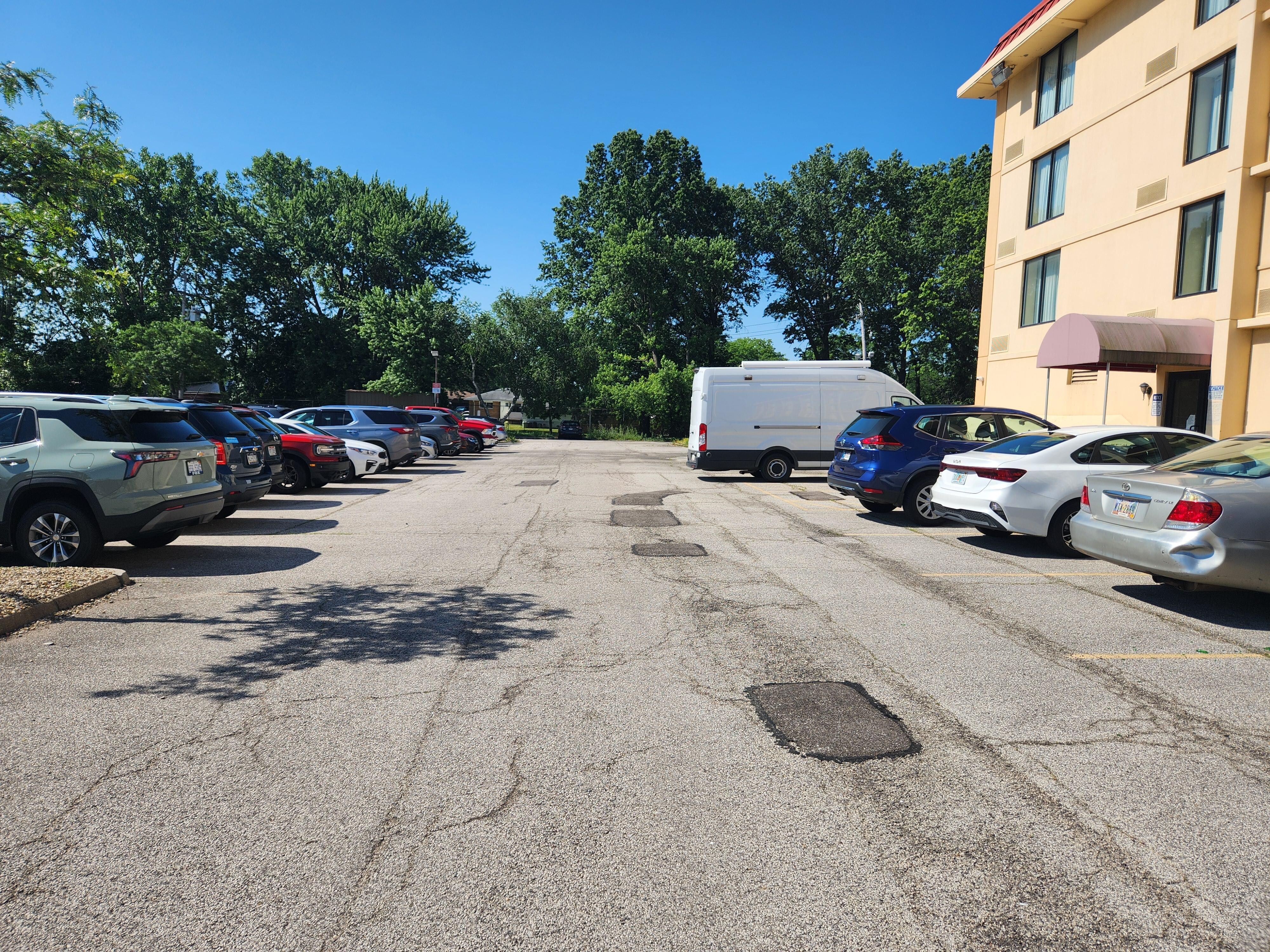 Only parking available when we arrived night before