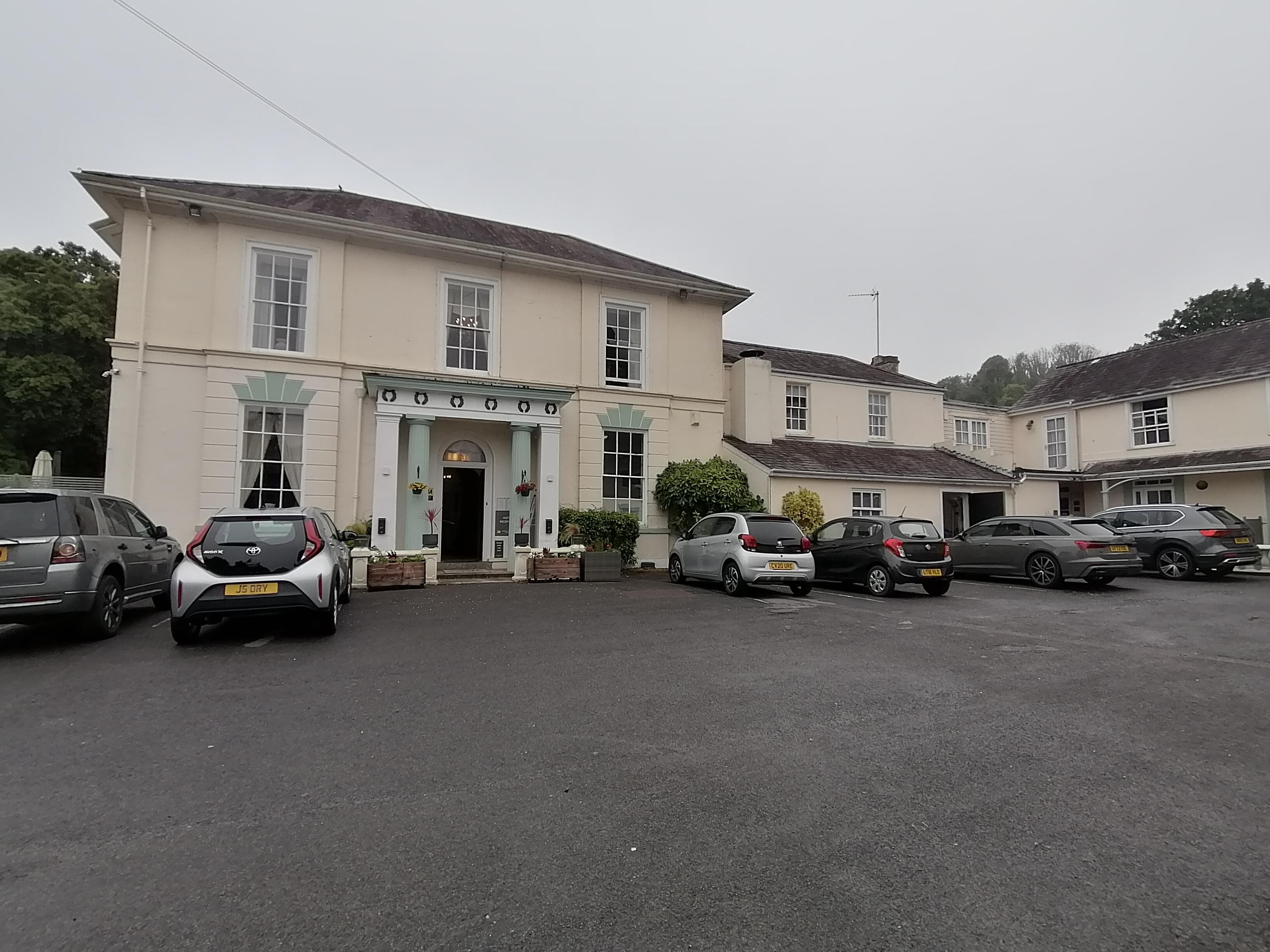 Car park and hotel entrance