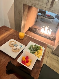 Breakfast by the fire…