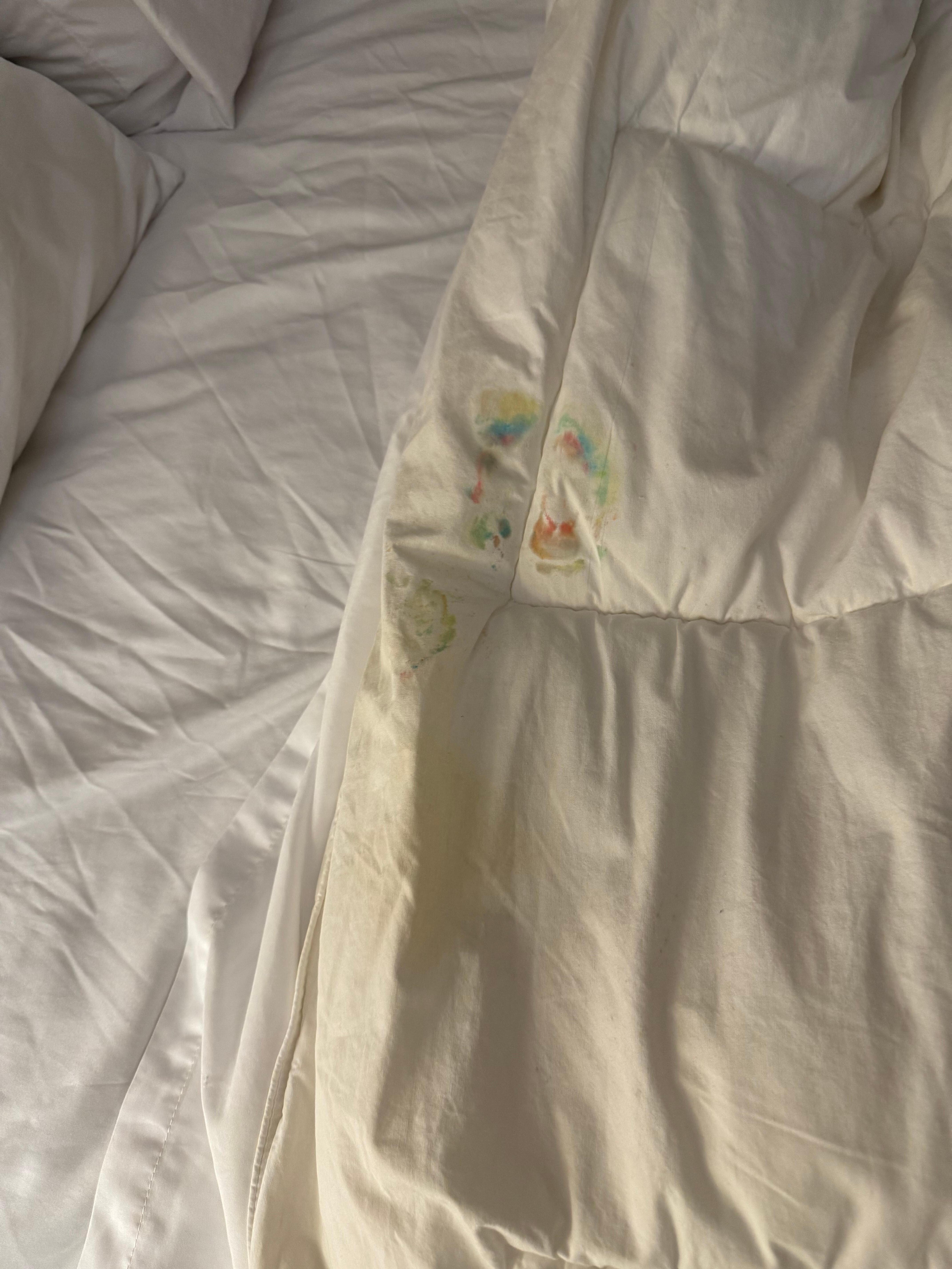 Stained bedding