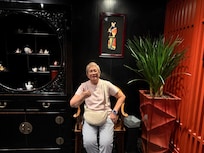 While waiting for the lift.