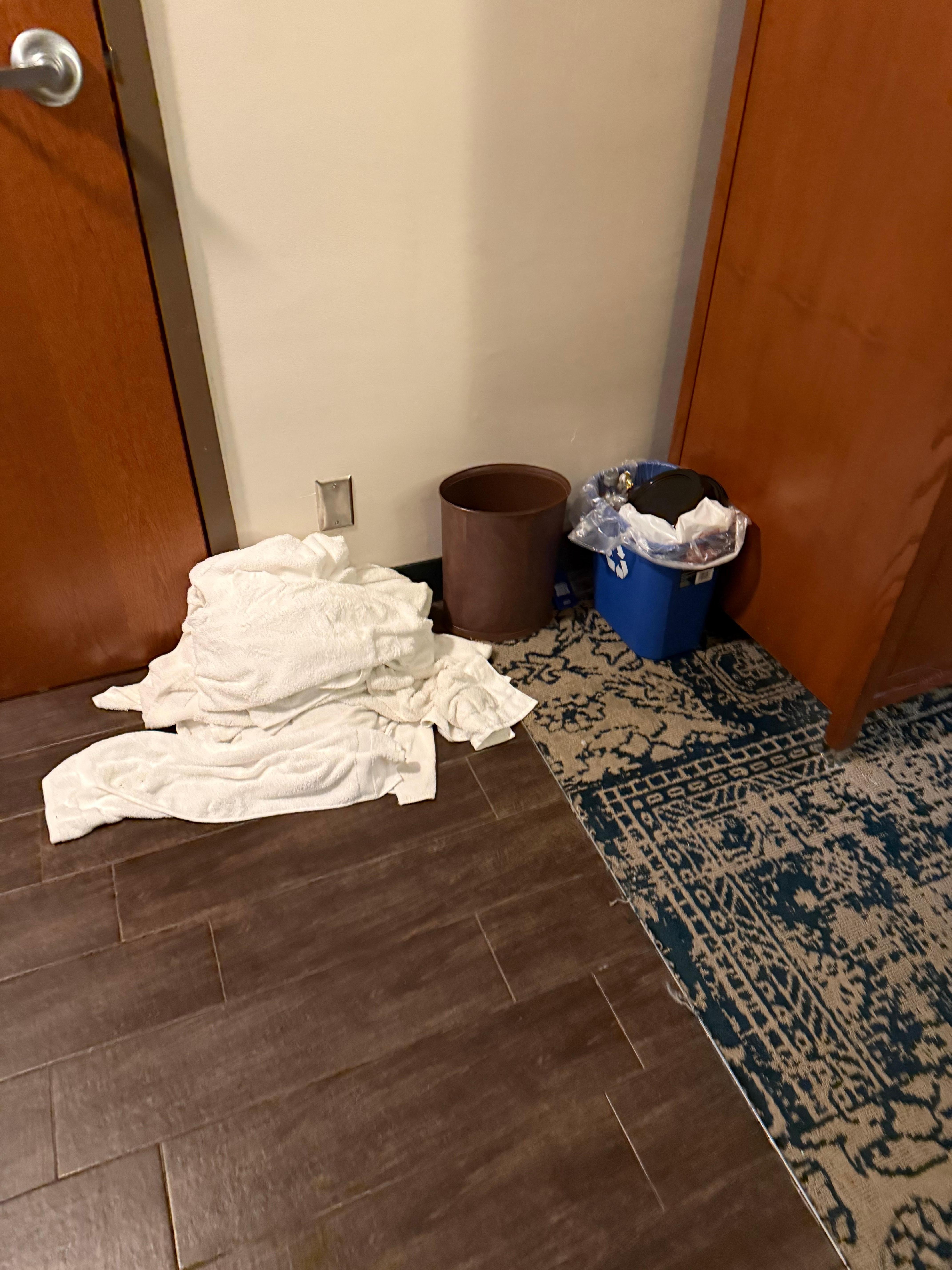 They claimed they took the towels and stuff and said that my clothes were on the towels as you can see my clothes was not on the towels and they stayed there for five days piling on top of each each other