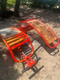 Rusted outdoor gym equipment