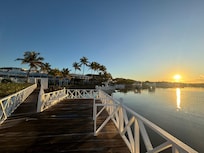 View back at the hotel grounds at sunrise