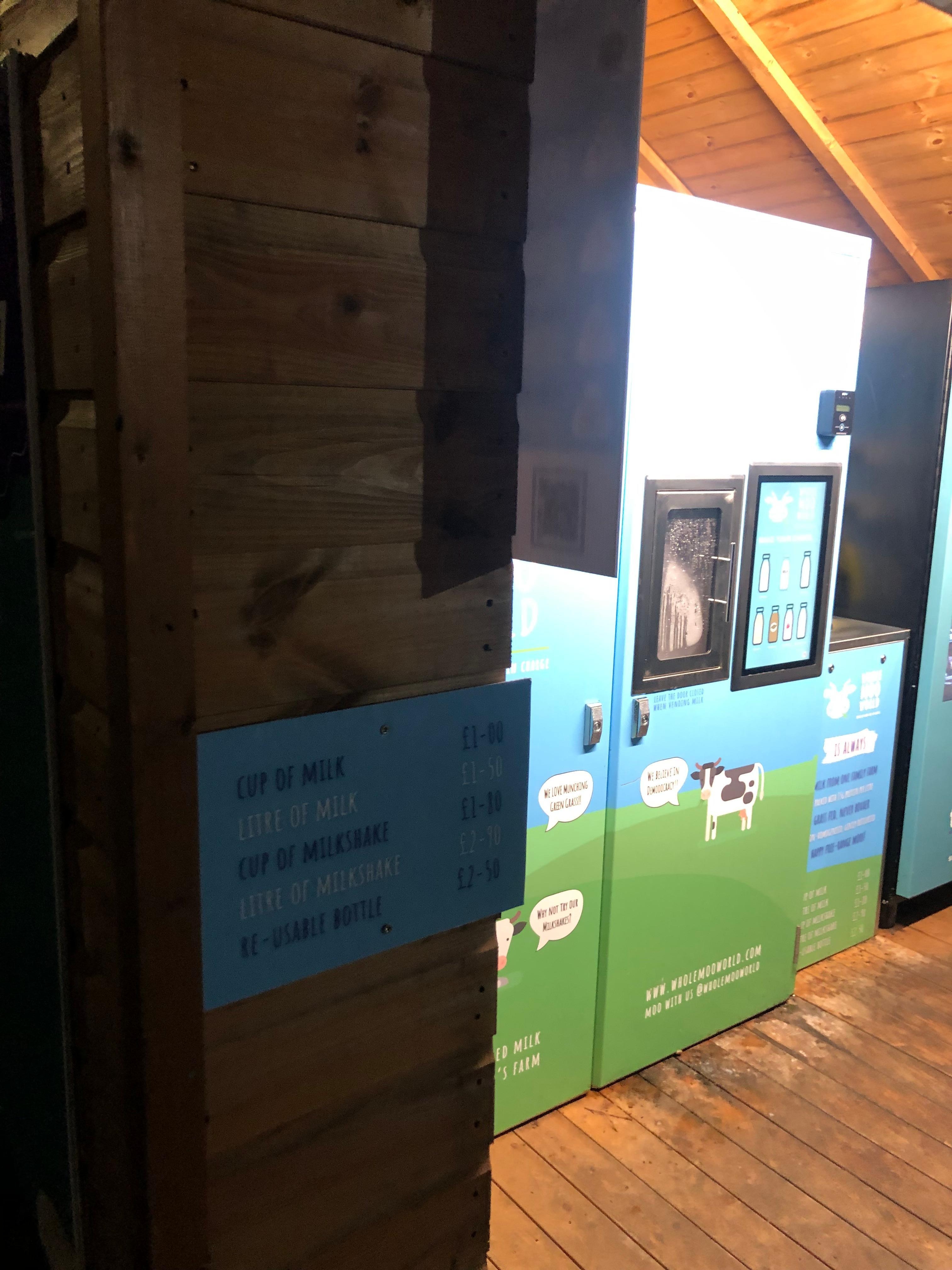 Milk and food vending machine in the carpark