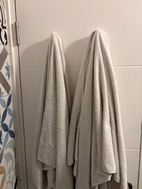 Dirty towels in bathroom when we arrived