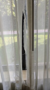 Curtain had sun rot