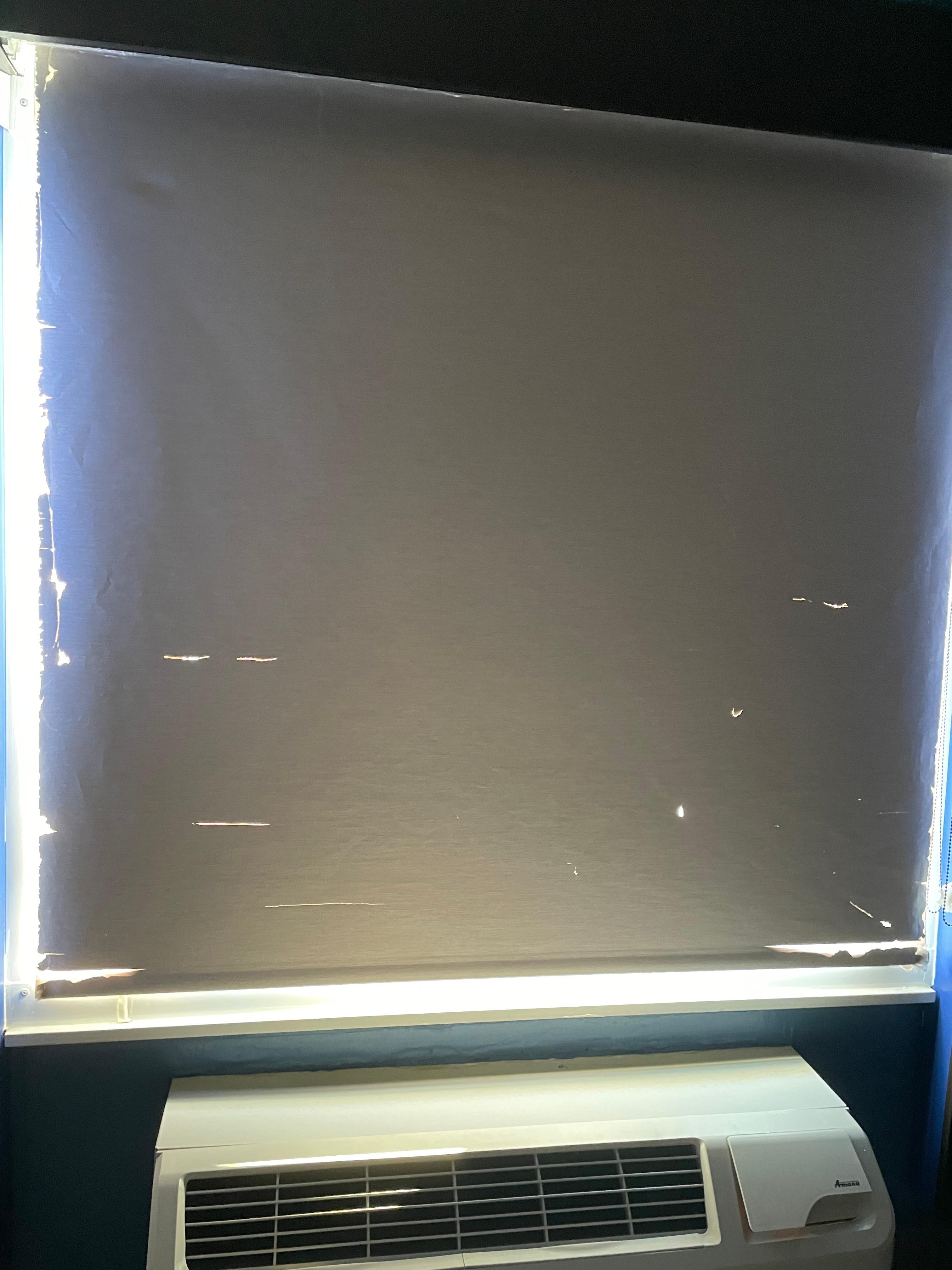 Window shade. My first view upon arriving that night. 