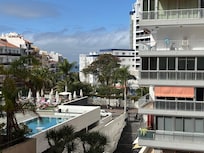 The hotel pool area.