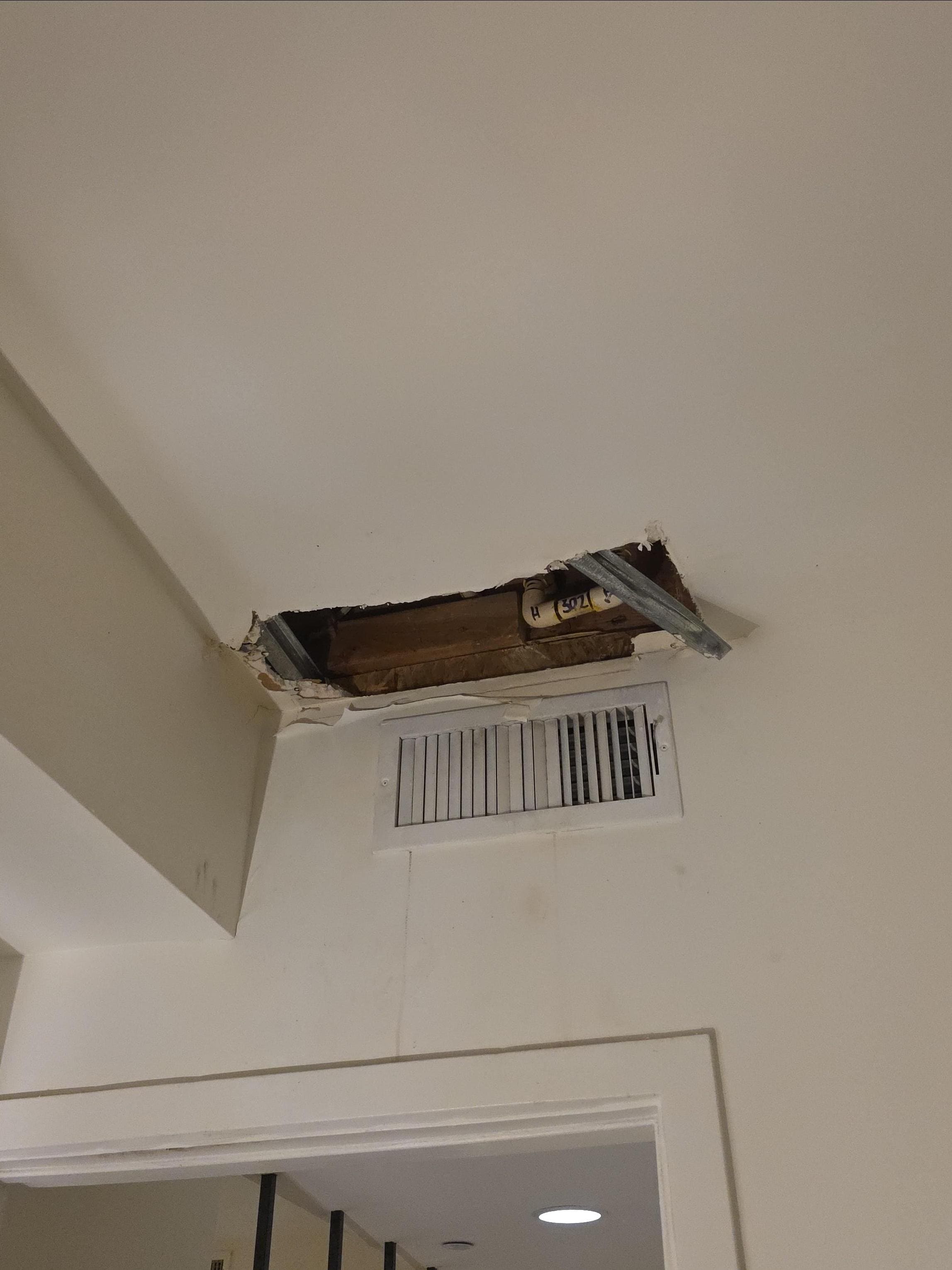 Hole that was there when we arrived