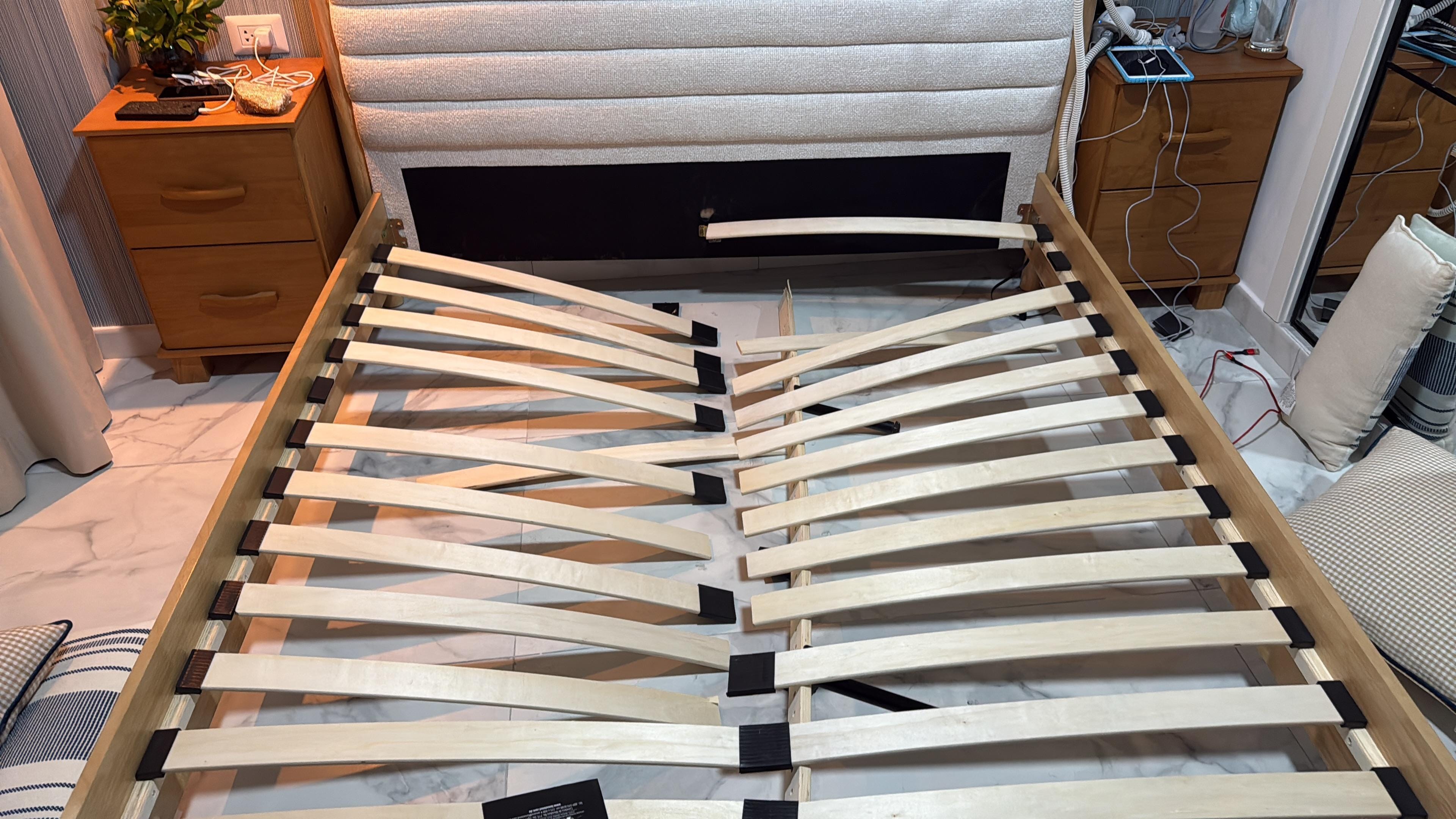 Bed broke as soon as we got on, and we’re not heavy people!