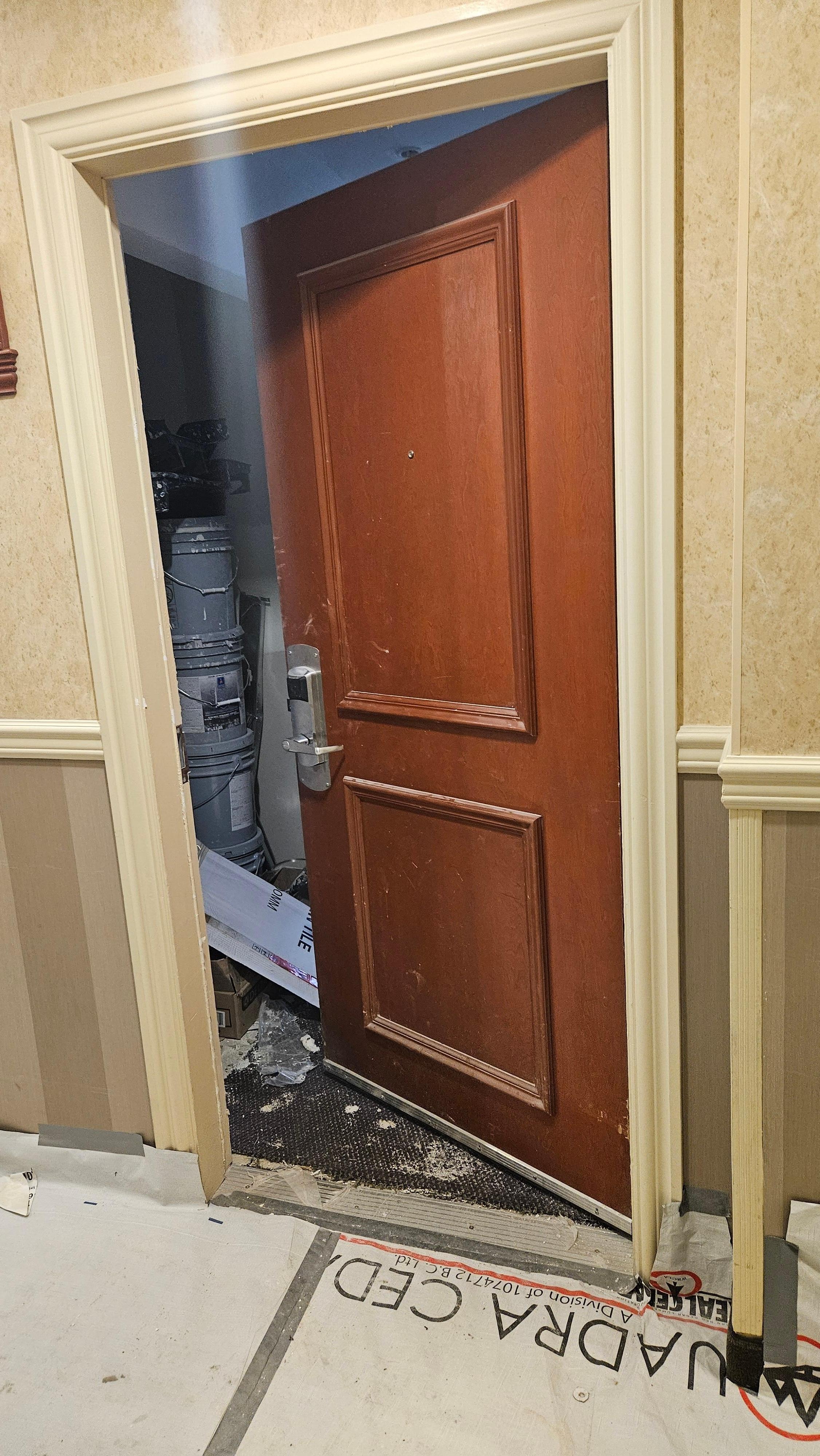 View straight off elevator and the room next door to us.