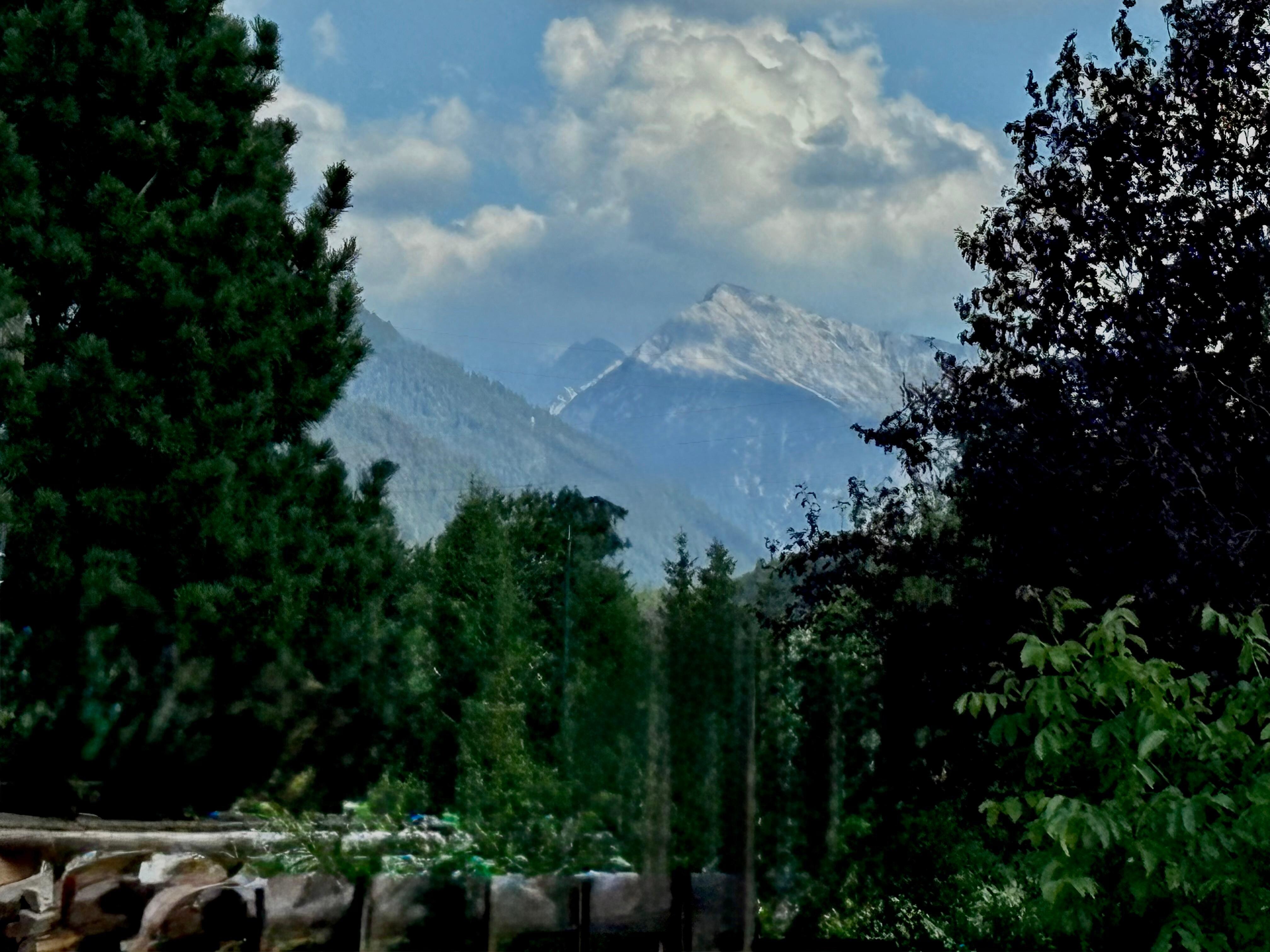 View from hotel courtyard. 