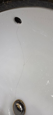 Crack across entire sink