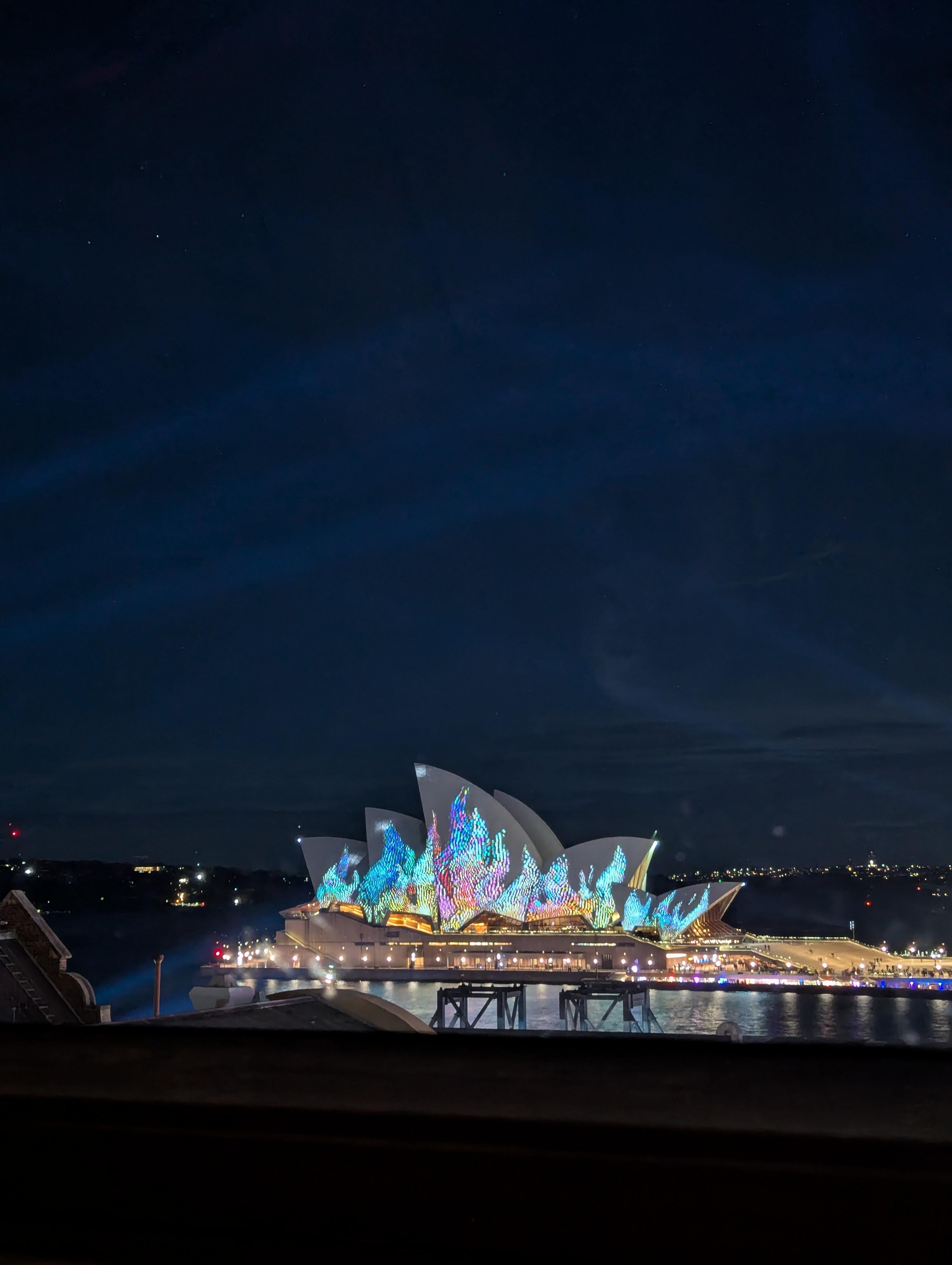Got lucky with timing and was there for vivid sydney. View from the couch in the room.
Room #610