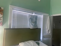 No curtains- light all night and people walking and talking two feet from the bed