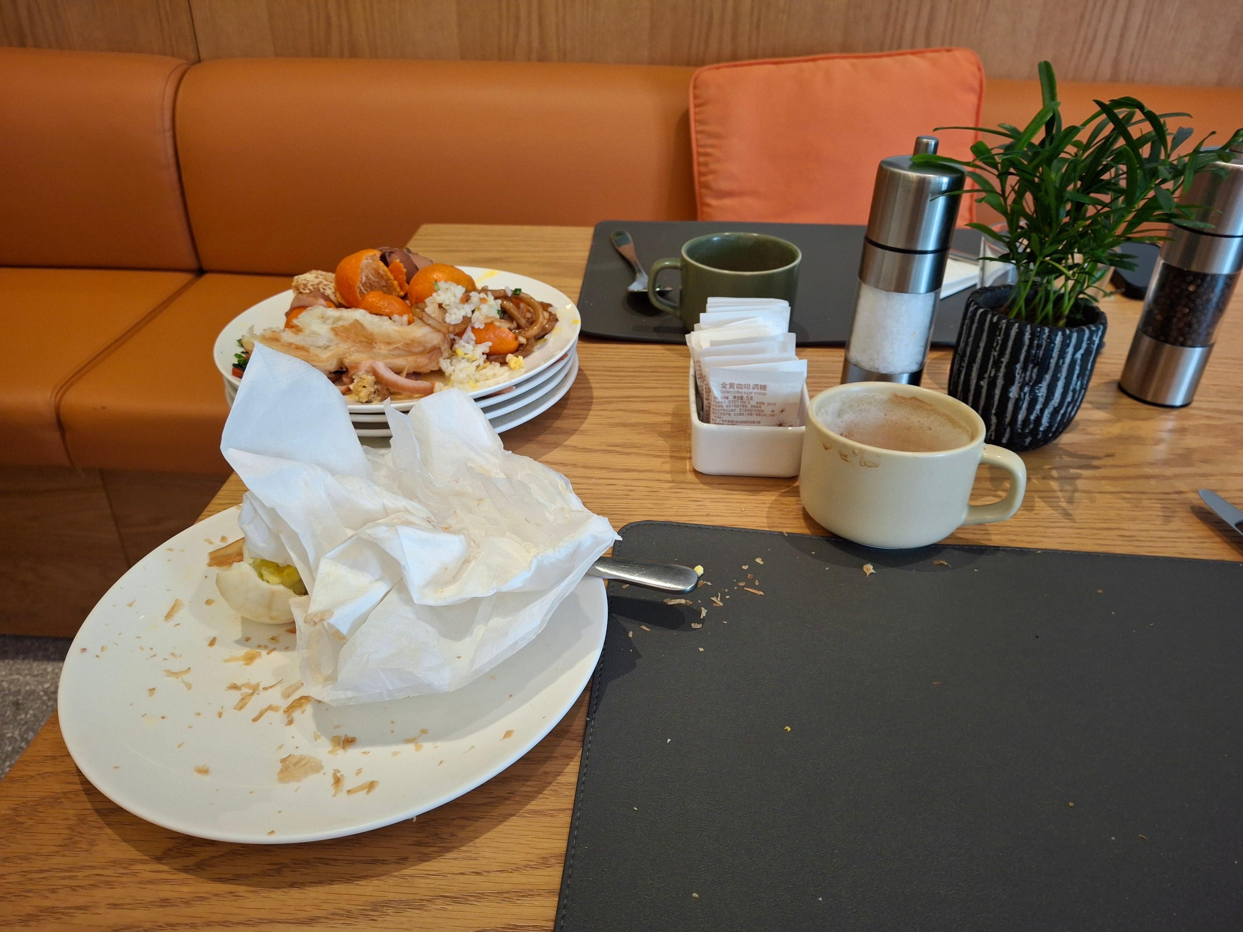 Nobody cleans up your dirty dishes at breakfast at this "5-star" hotel.