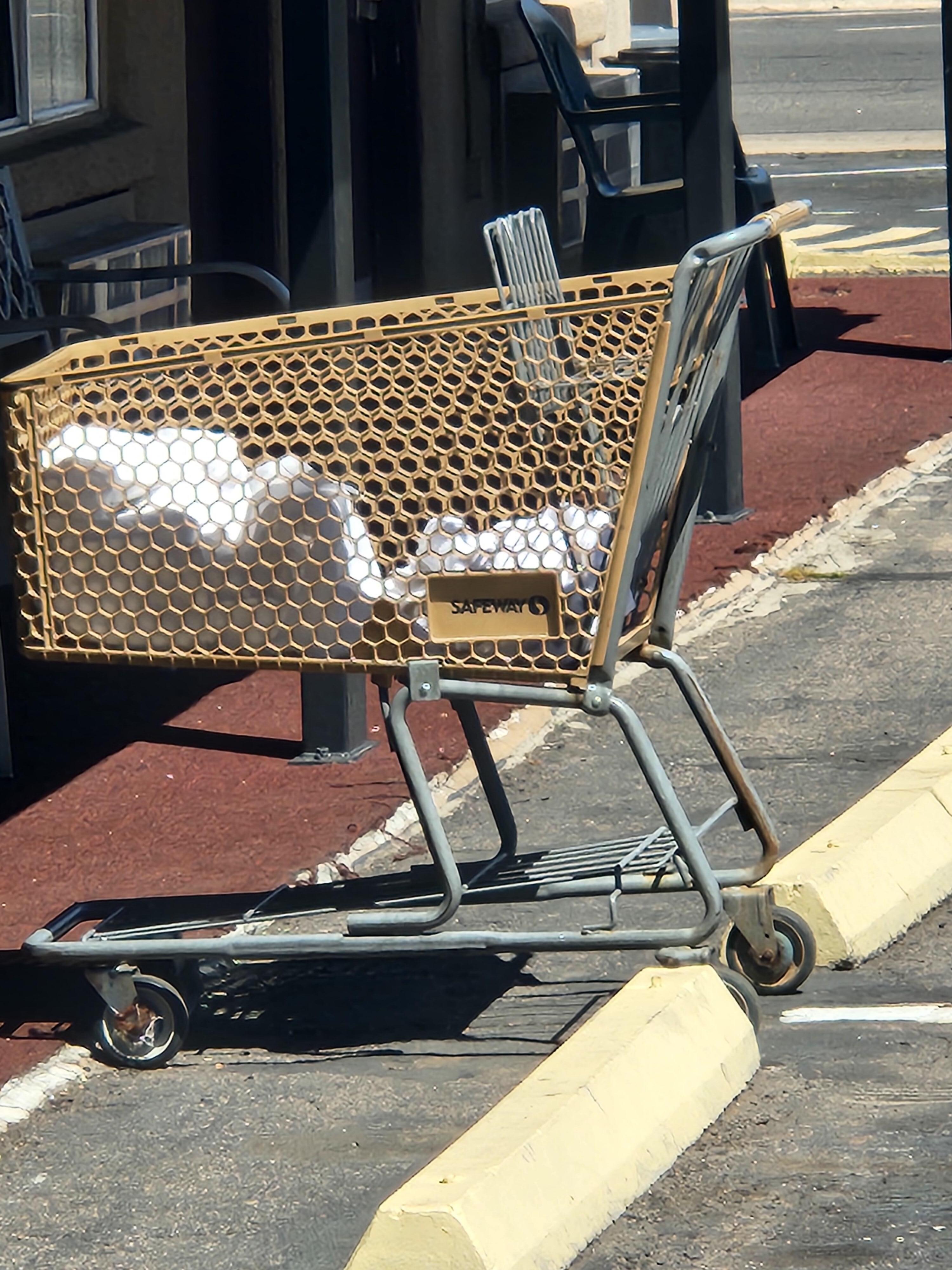 Shopping cart used by house keeping.